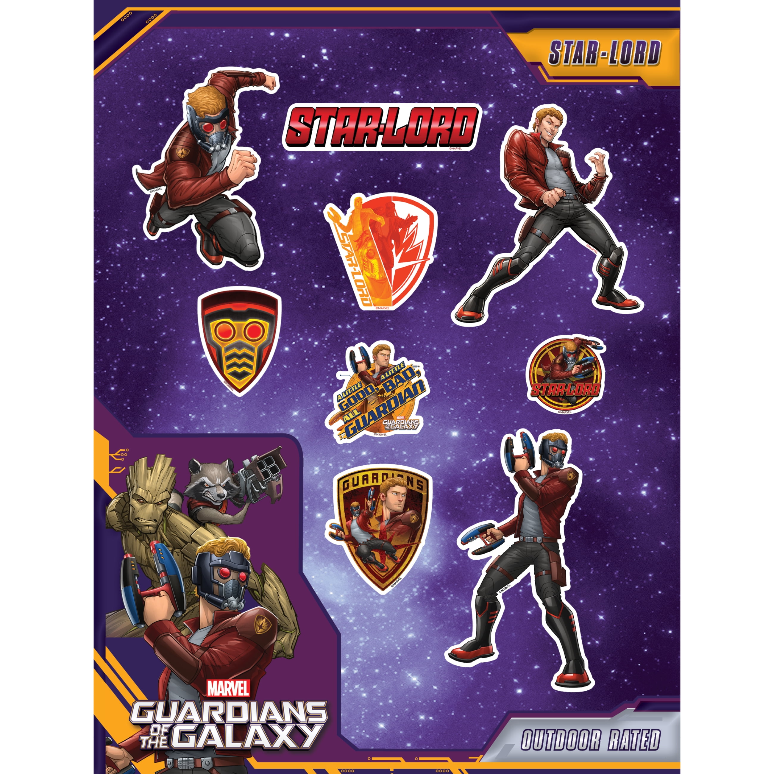 Marvel Guardians of The Galaxy Star-Lord Decals - Set of 9 Vinyl ...