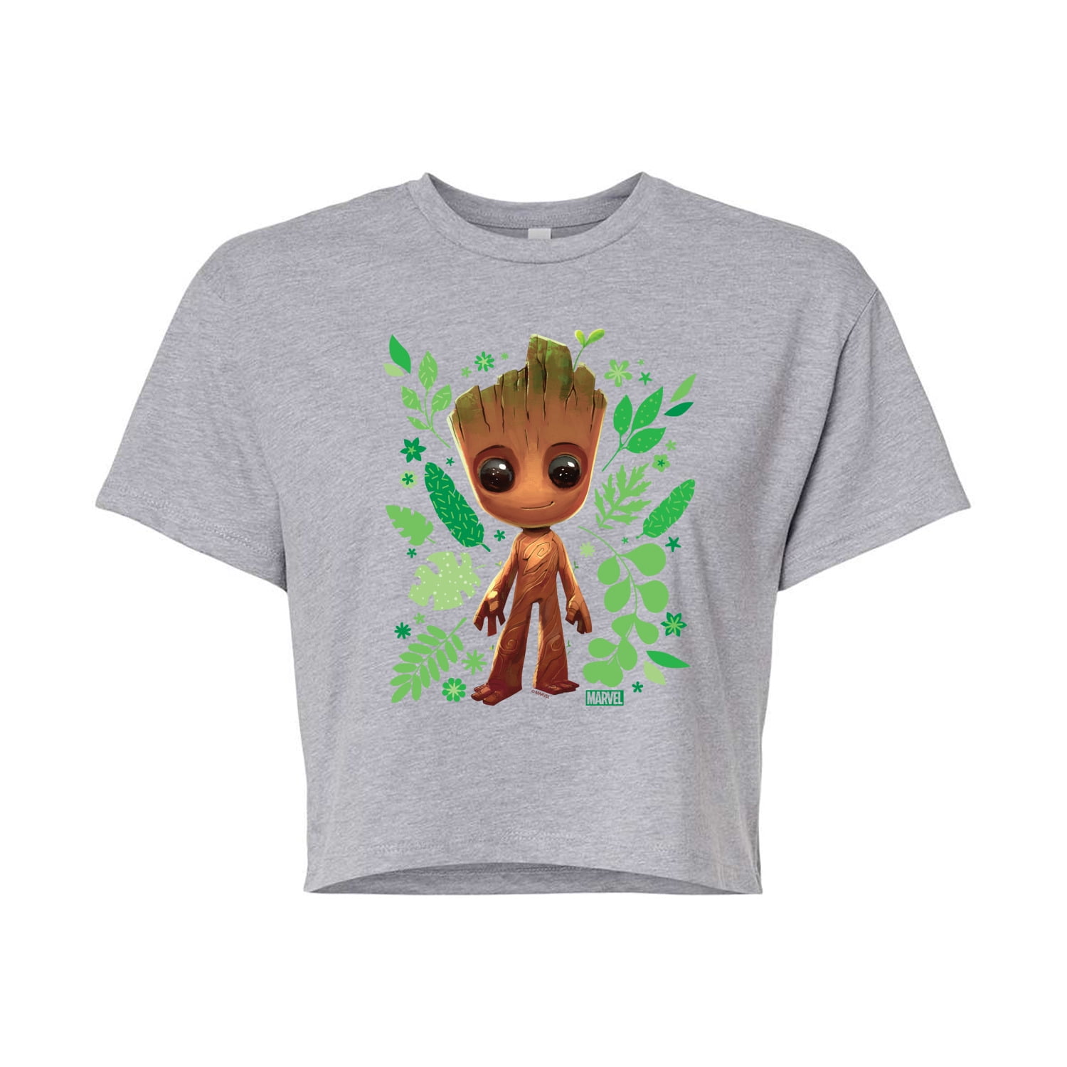 Marvel Guardians of the Galaxy - Baby Groot Leaf - Juniors Cropped ...