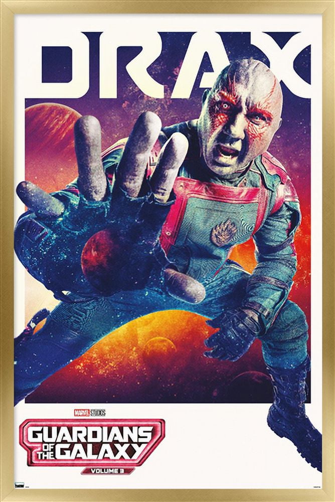 Marvel Guardians of the Galaxy Vol. 3 - Drax One Sheet Wall Poster, 14.725" x 22.375" Framed ...