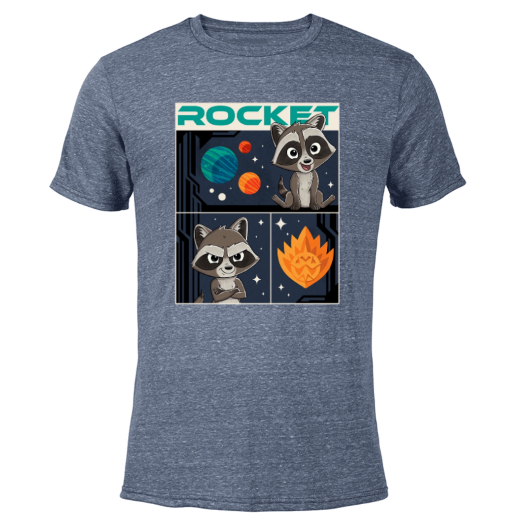 Marvel Guardians of the Galaxy Volume 3 Baby Rocket Panels - Short Sleeve Blended T-Shirt for ...