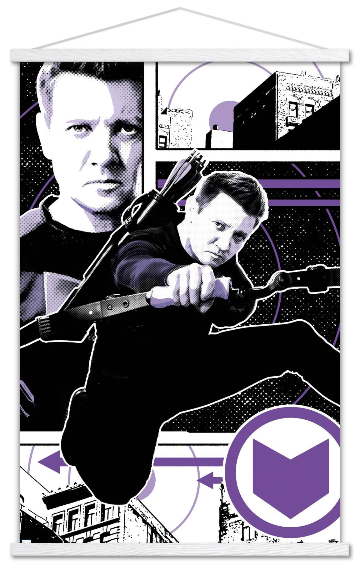Marvel Hawkeye - Hawkeye Bow Wall Poster with Wooden Magnetic Frame, 22 ...