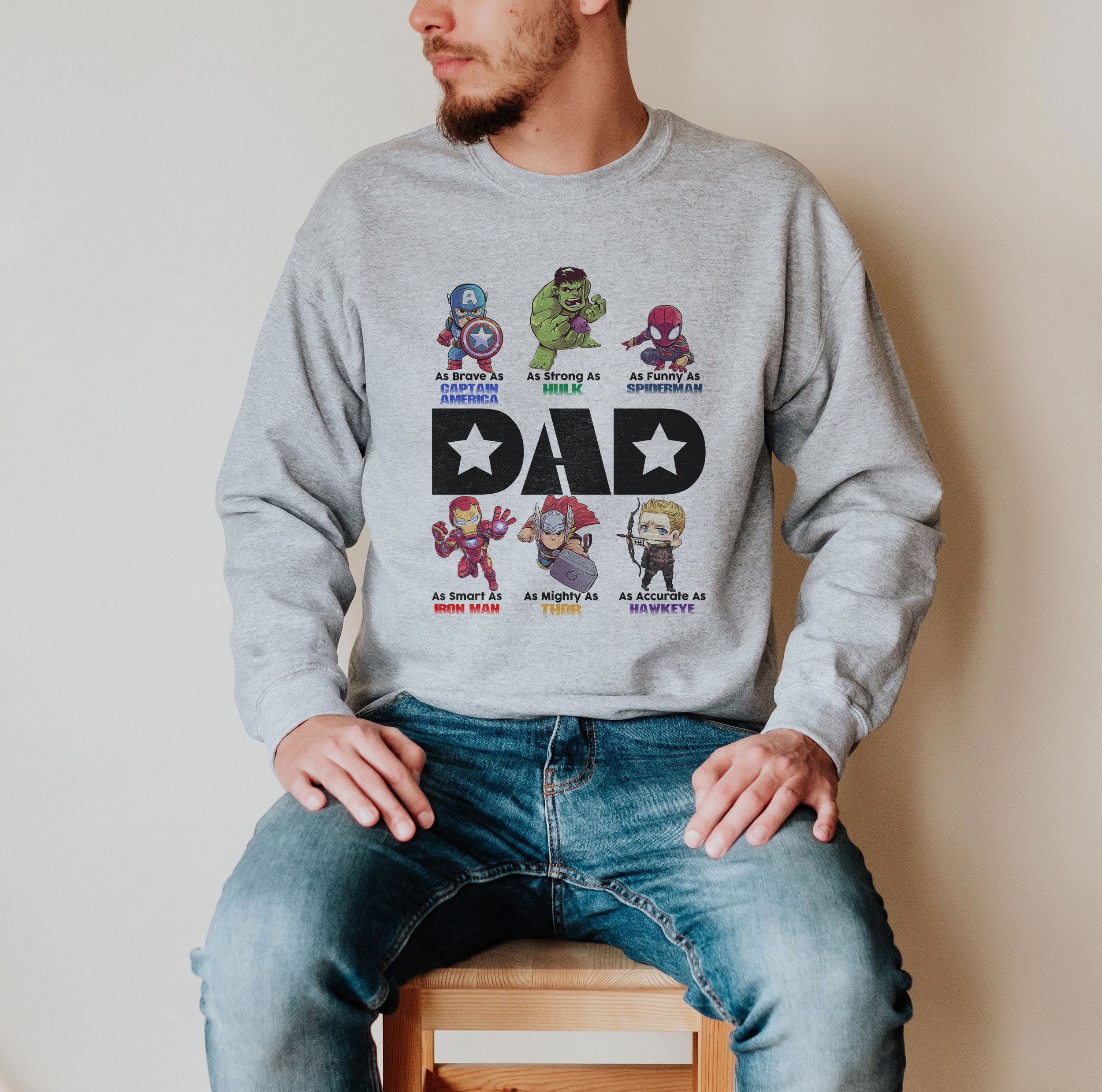 Marvel Hero Dad Shirt, Captain America, Hulk, Spiderman, Iron Man, Thor ...