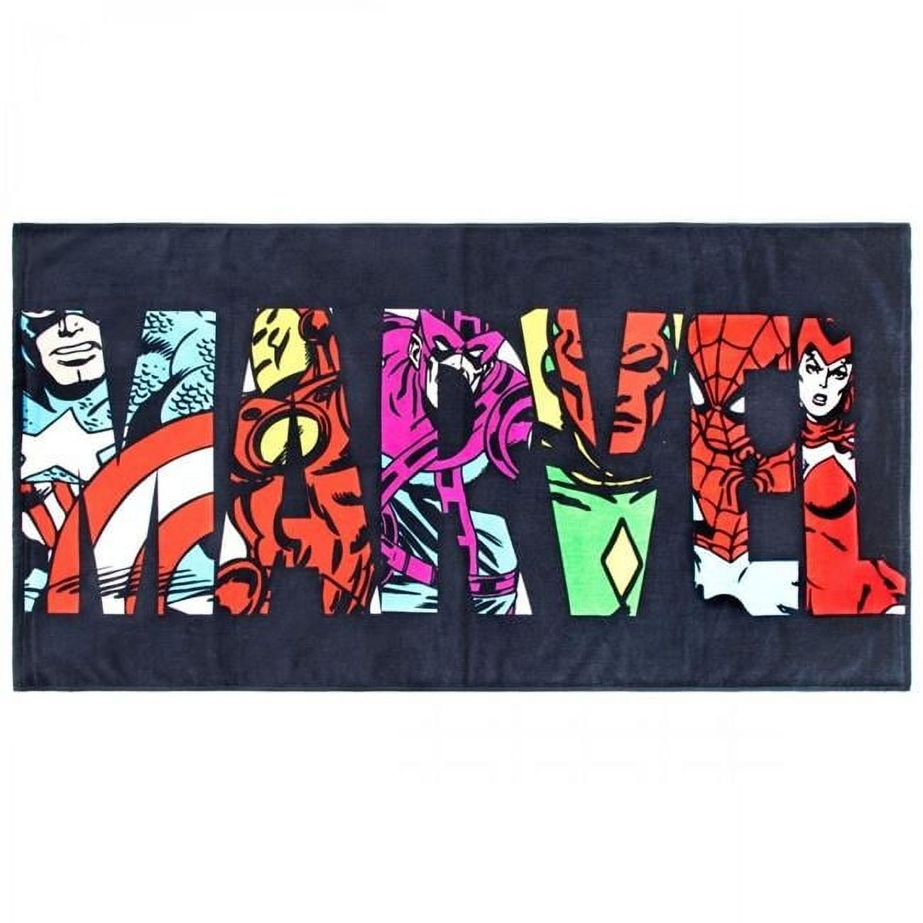 Marvel Heroes & Avengers Marvel Bright Character Logo Oversized Beach ...
