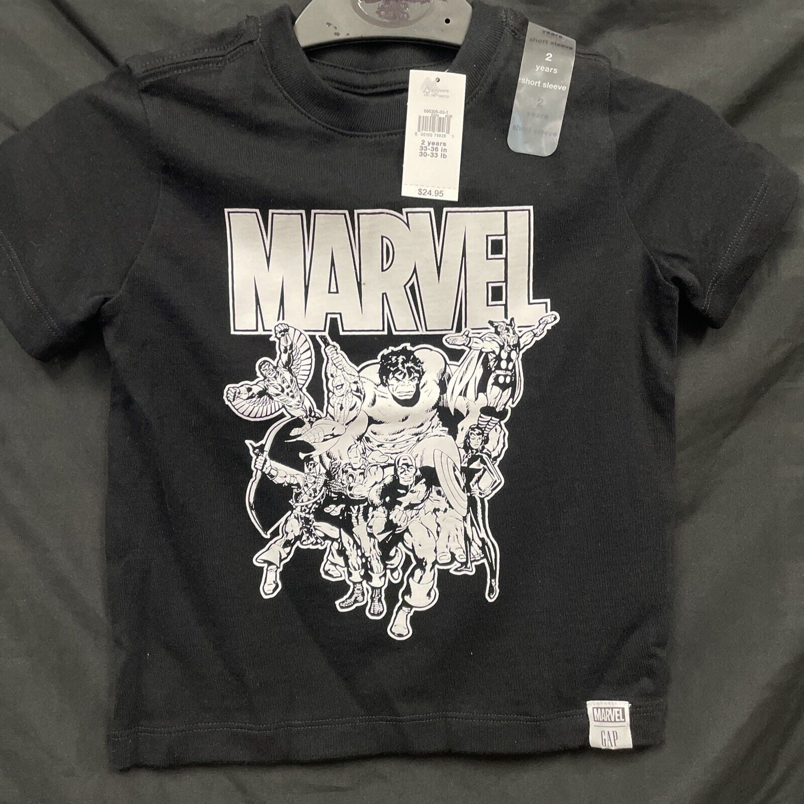 Marvel Heroes Baby Gap 2T Black Graphic Tshirt - Walmart.com