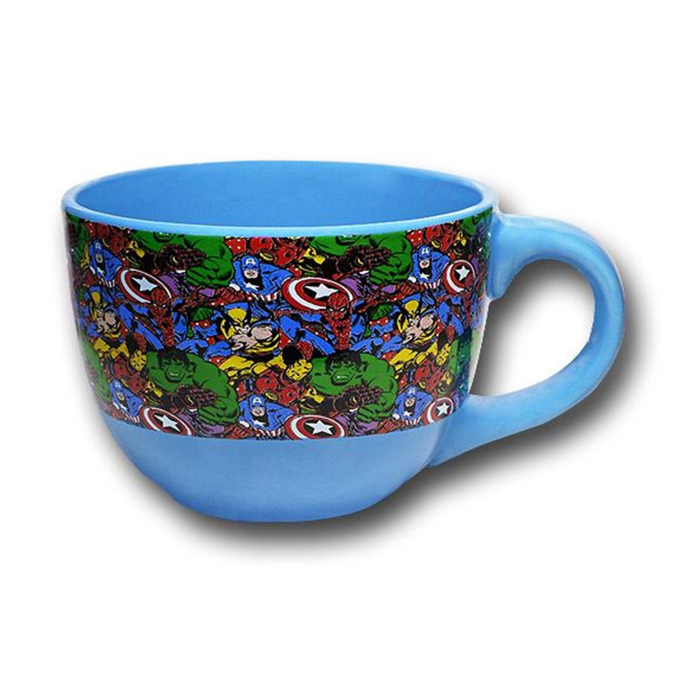 Marvel Heroes Collage 24oz Blue Soup Mug - Walmart.com