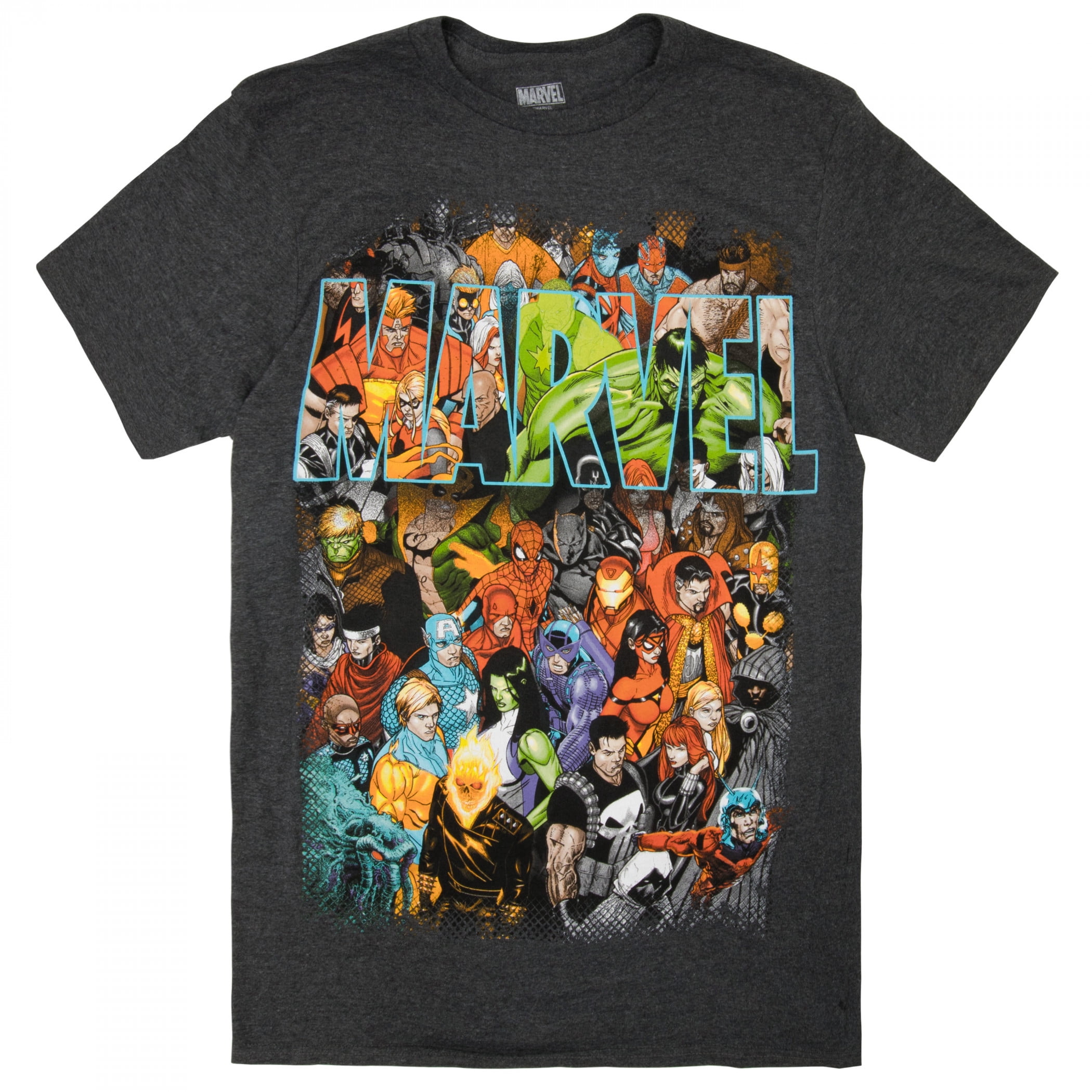 Marvel Heroes Collage and Logo T-Shirt-Large - Walmart.com