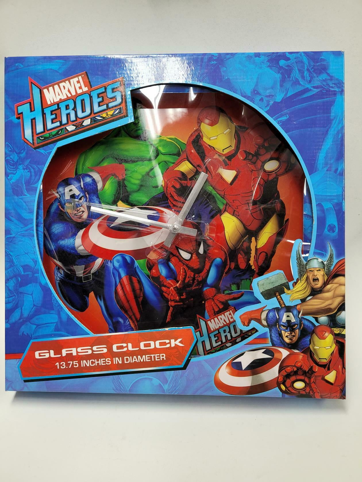Marvel Heroes Glass Clock 13.75 Inches Diameter - Walmart.com