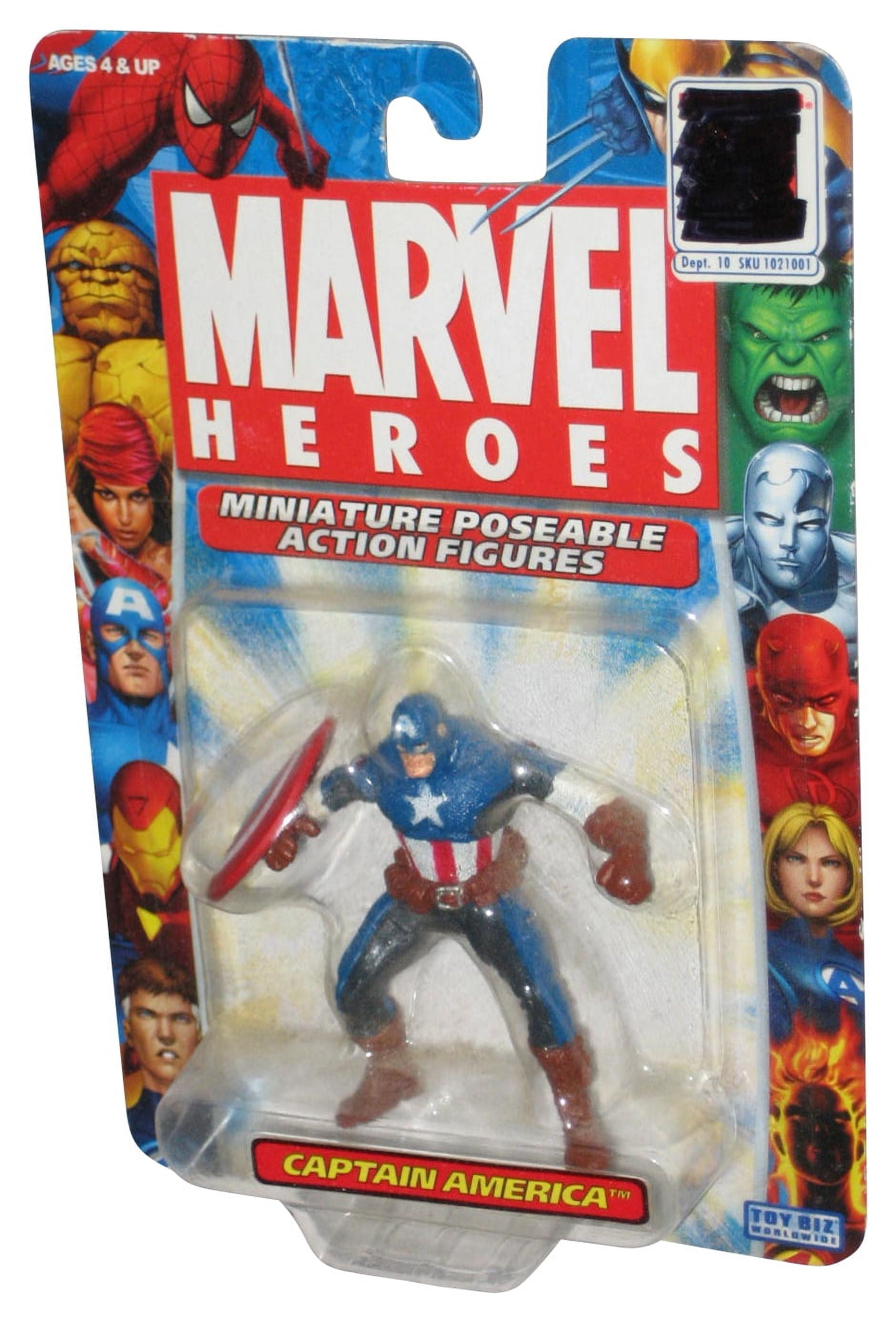 Marvel Heroes Miniature Captain America (2005) Toy Biz Poseable 2.5 ...