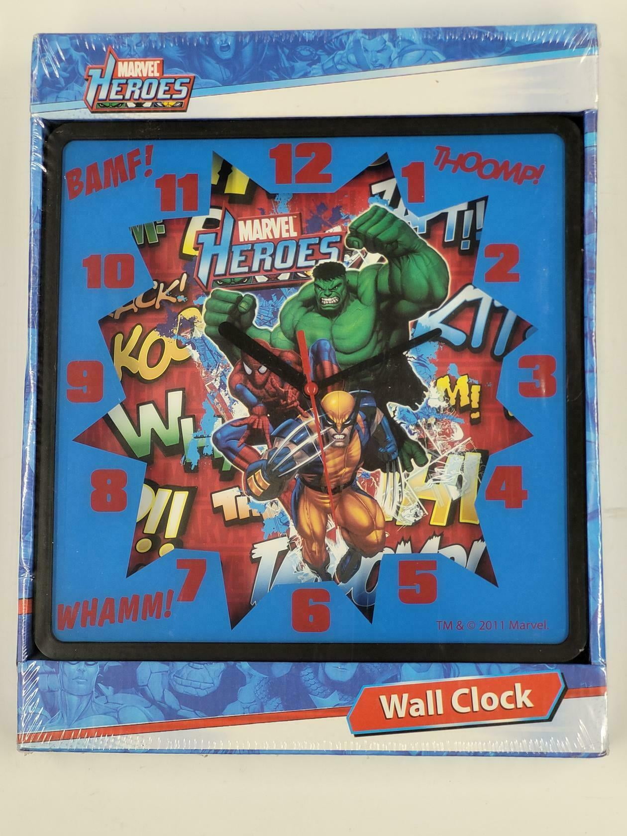 Marvel Heroes Wall Square Clock 10 Square Inch - Walmart.com