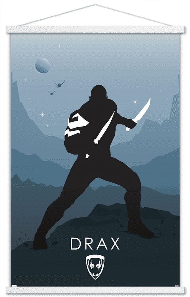 Marvel Heroic Silhouette - Drax Wall Poster with Wooden Magnetic Frame ...
