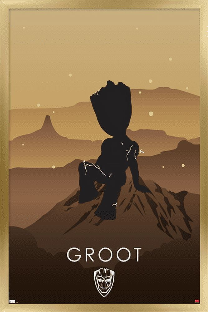 Marvel Heroic Silhouette - Groot Wall Poster, 22.375" x 34", Framed ...