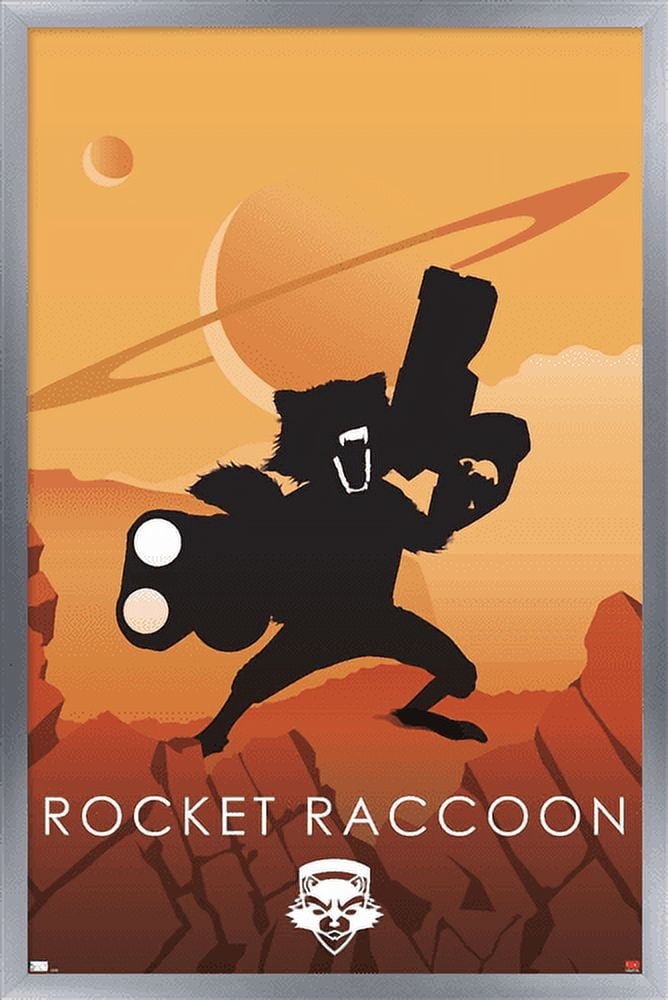 Marvel Heroic Silhouette - Rocket Raccoon Wall Poster, 22.375" x 34 ...