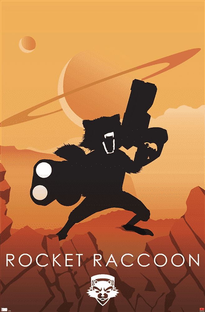 Marvel Heroic Silhouette - Rocket Raccoon Wall Poster, 22.375" x 34 ...