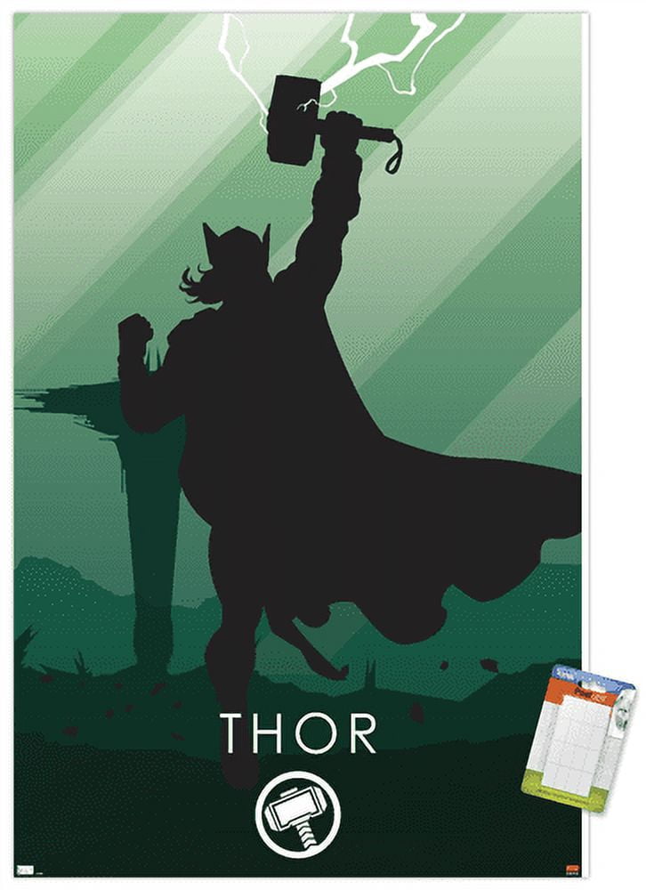 Marvel Heroic Silhouette - Thor Wall Poster, 22.375" x 34" - Walmart.com