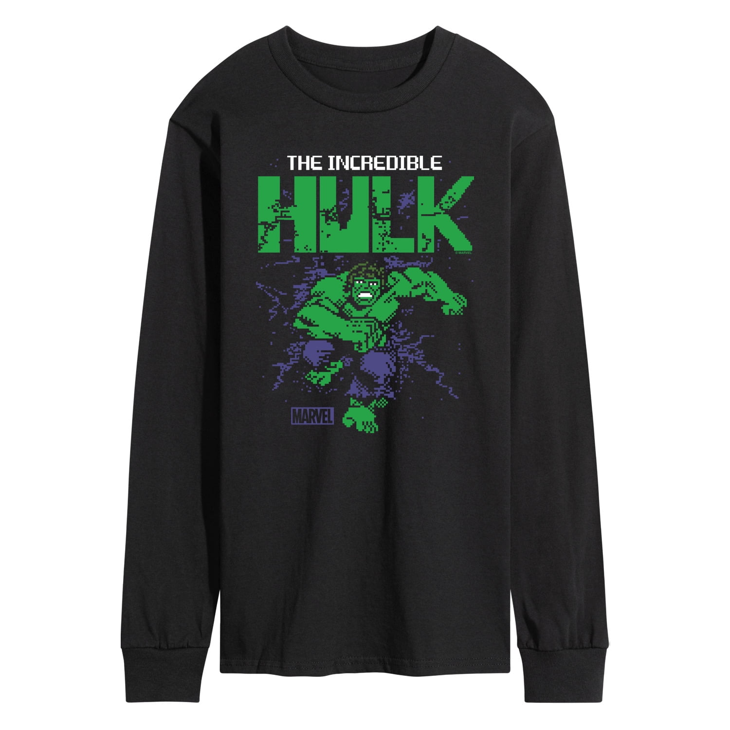 Marvel Hulk - 8 Bit Pixelated - Men's Long Sleeve Graphic T-Shirt ...