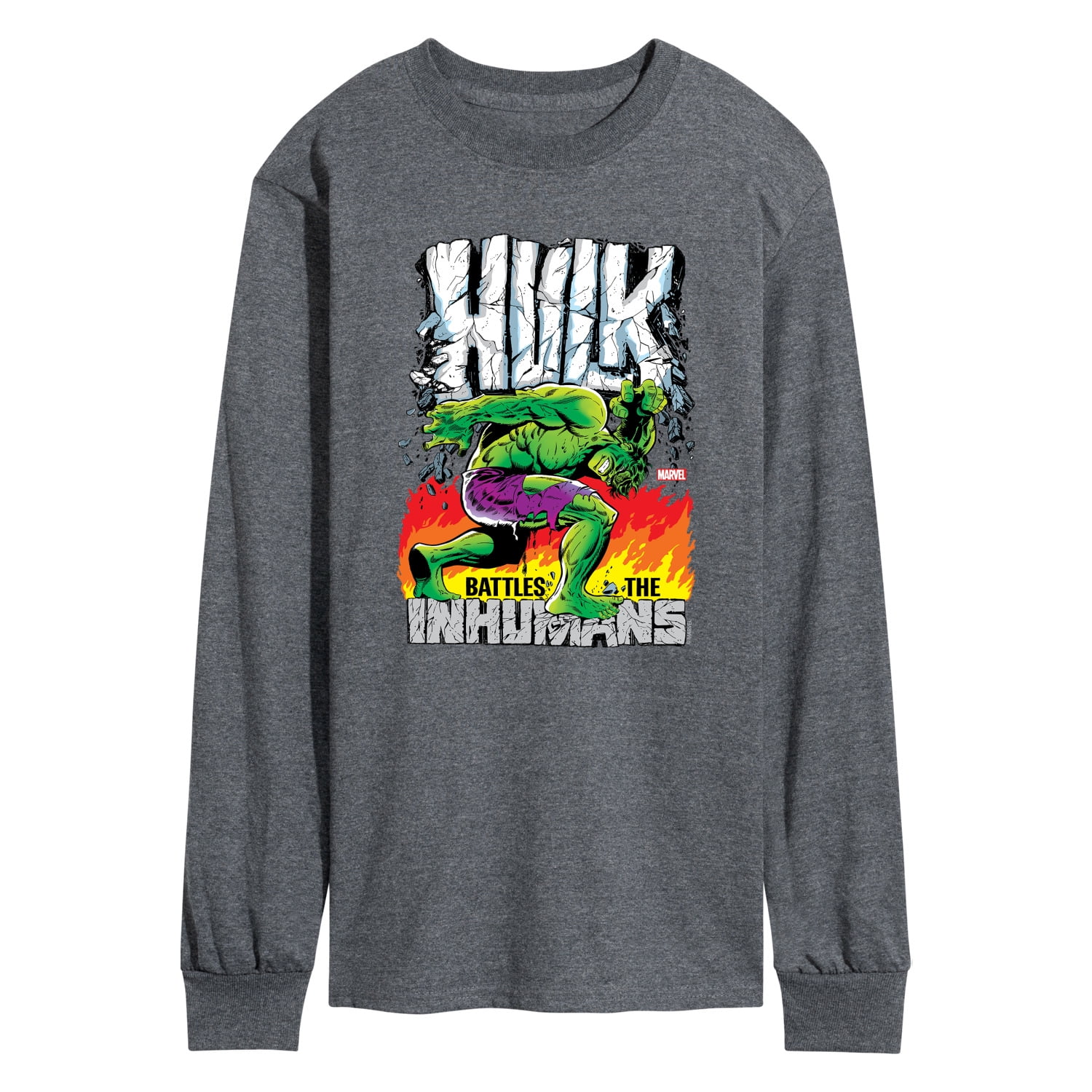 Marvel Hulk - Battles The Inhumans - Men's Long Sleeve Graphic T-Shirt ...