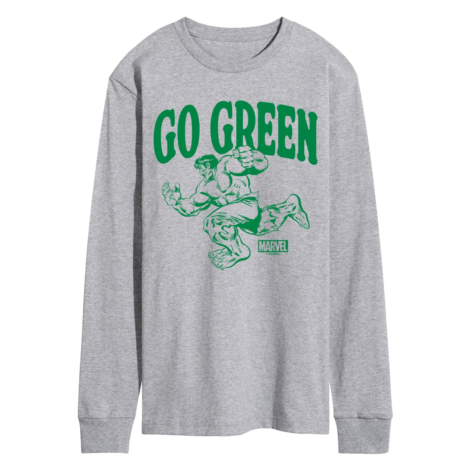 Marvel Hulk - Go Green - Men's Long Sleeve Graphic T-Shirt - Walmart.com
