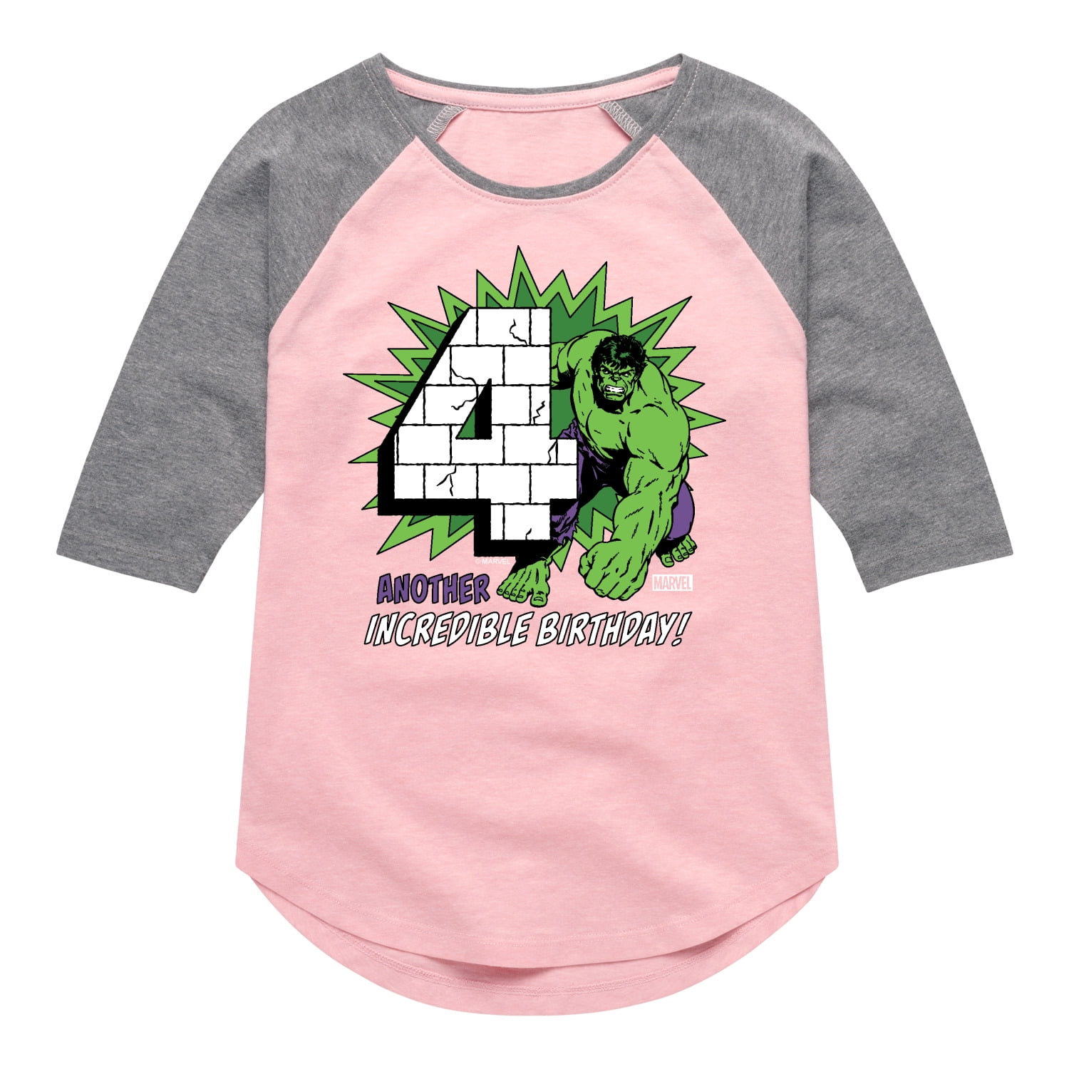 Marvel Hulk - Incredible Birthday 4 - Toddler And Youth Girls Shirt ...