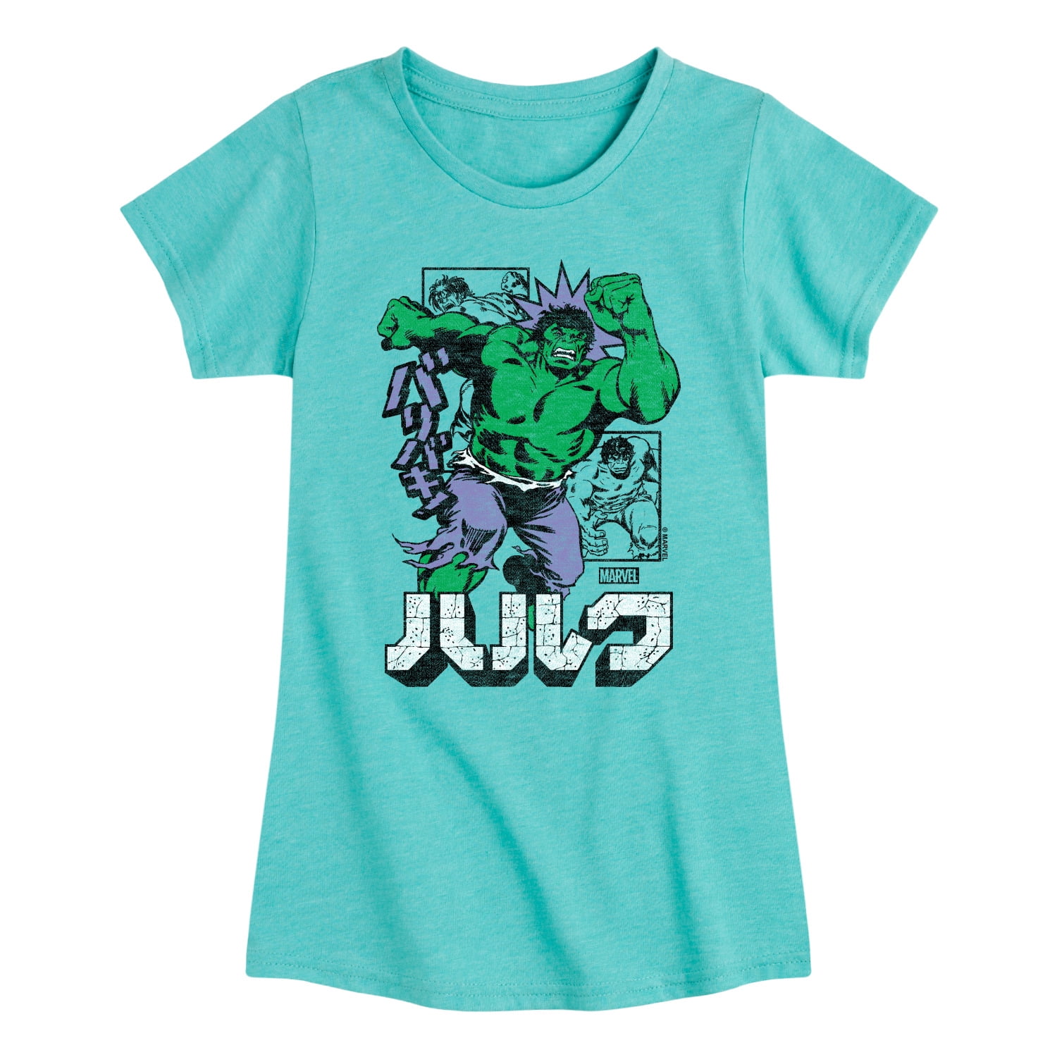 Marvel Hulk - Katakana - Toddler And Youth Girls Fitted Short Sleeve ...