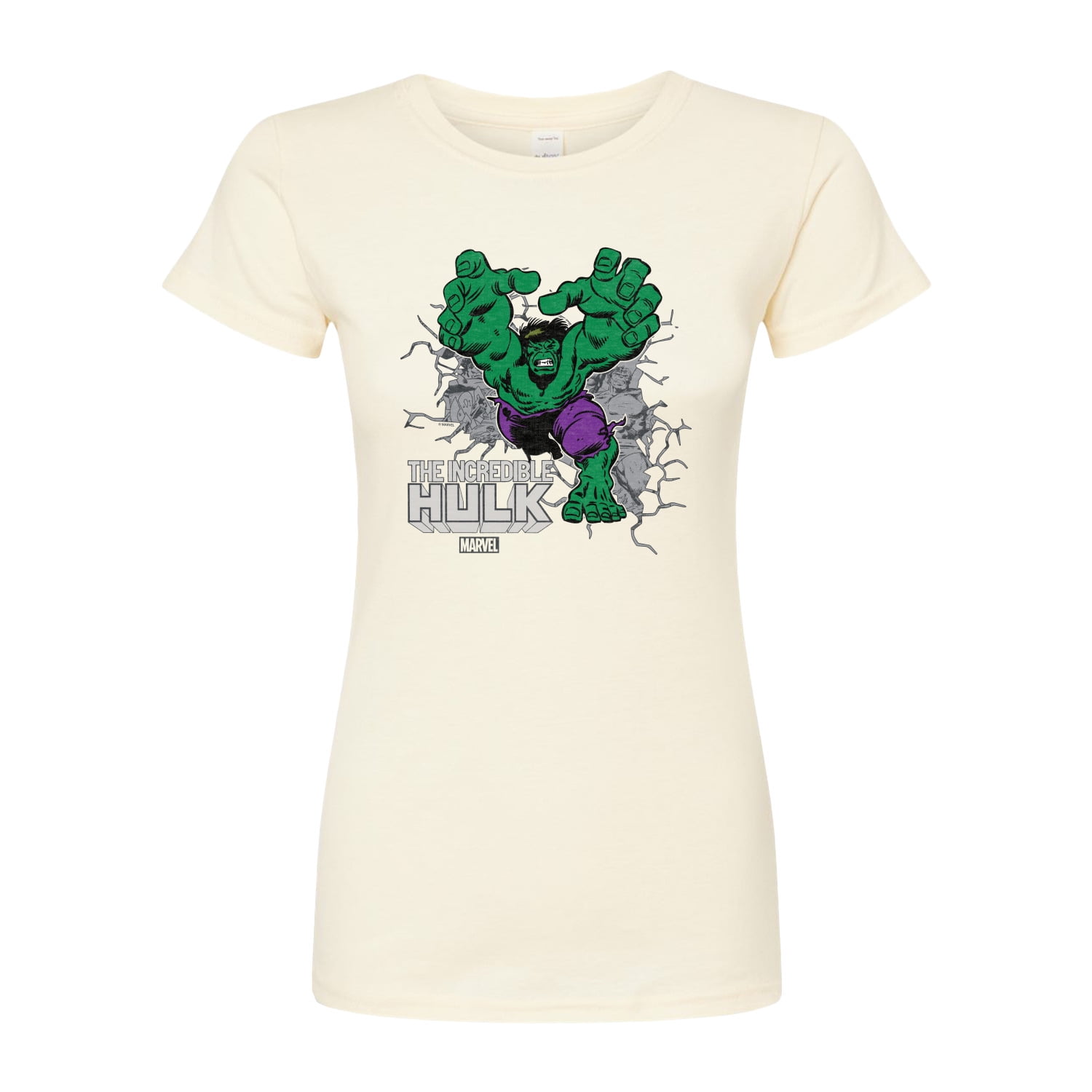 Marvel Hulk - Smash Through Wall - Juniors Fitted Graphic T-Shirt ...