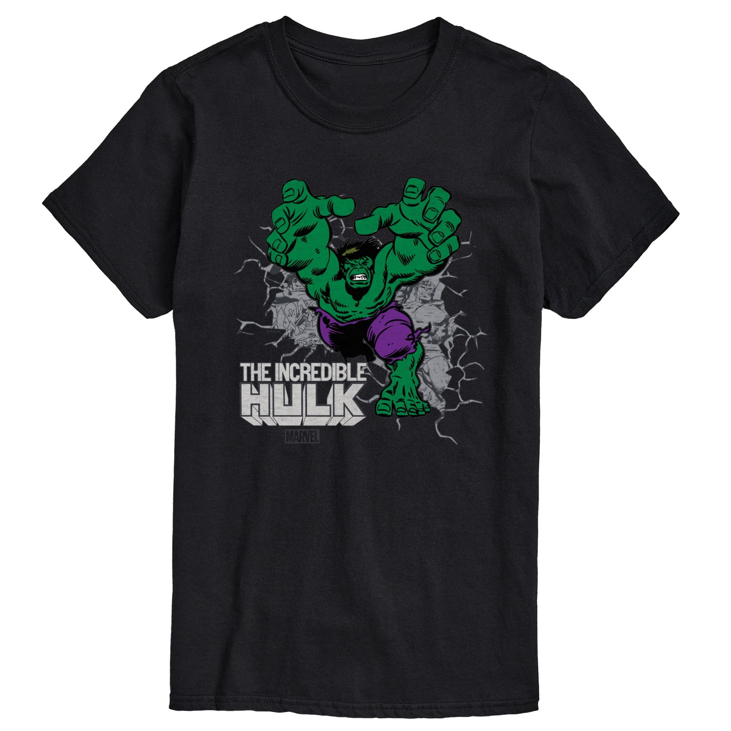 Marvel Hulk - Smash Through Wall - Men's Short Sleeve Graphic T-Shirt ...