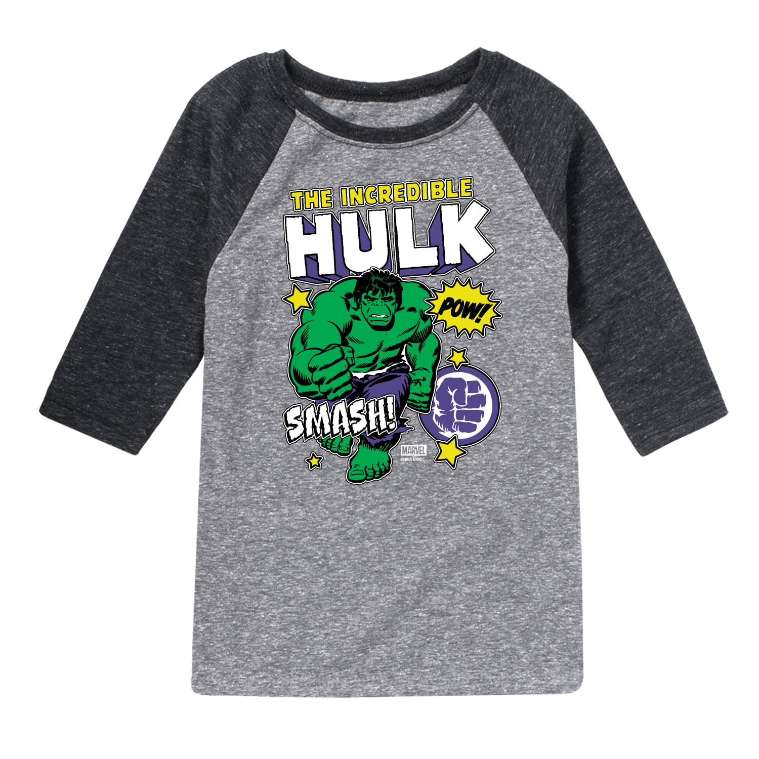 Marvel Hulk - Sticker Collage - Toddler And Youth Raglan - Walmart.com