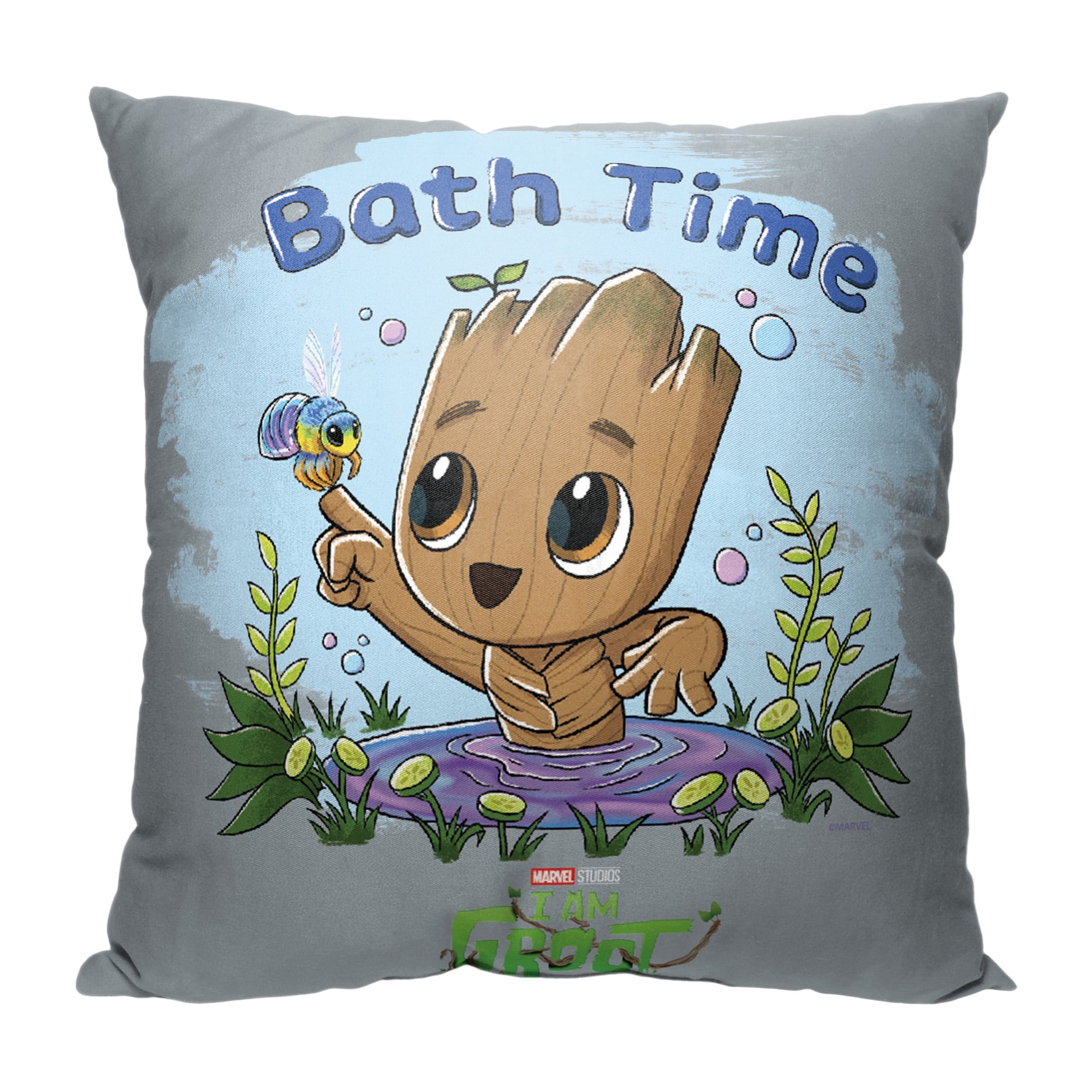 Marvel I Am Groot Bath Time Kids Printed Throw Pillow, 18 x 18 inches ...