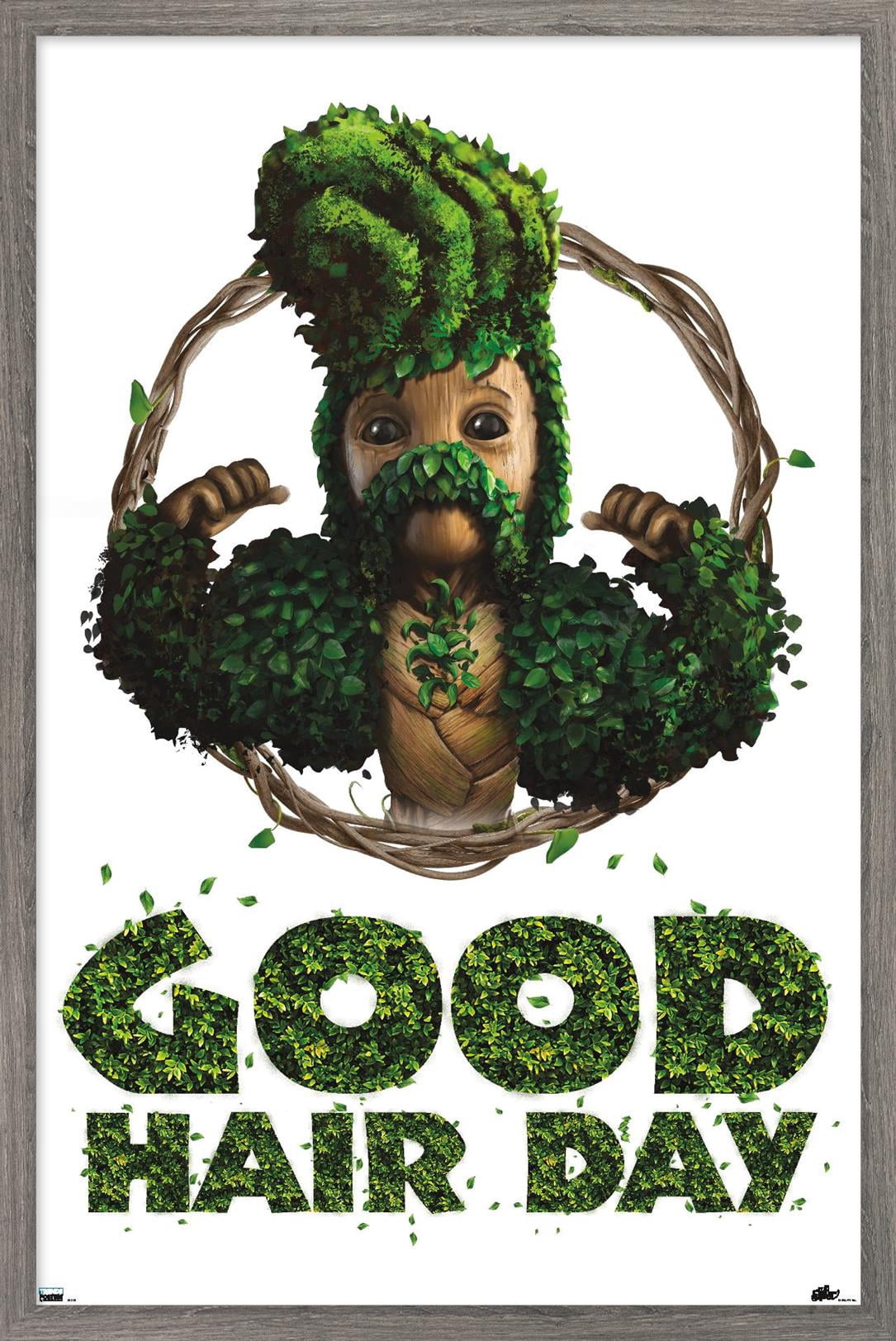 Marvel I Am Groot - Good Hair Day Wall Poster, 14.725" x 22.375" Framed ...