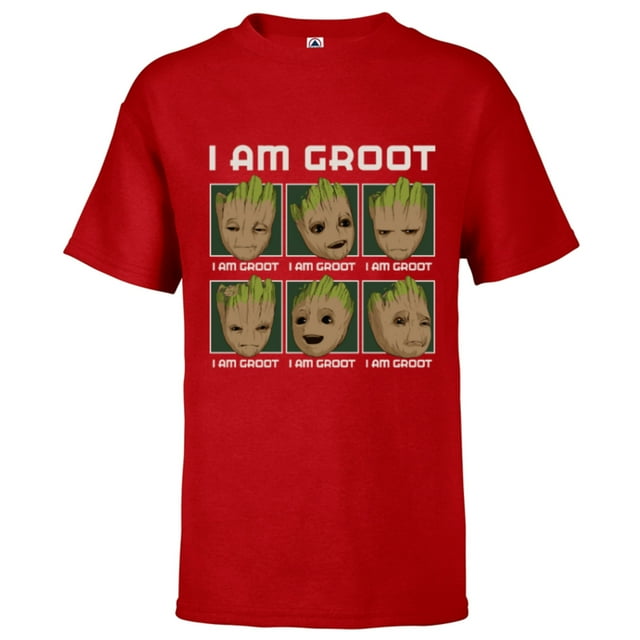 Marvel I Am Groot Guardians of the Galaxy Moods of Groot - Short Sleeve ...