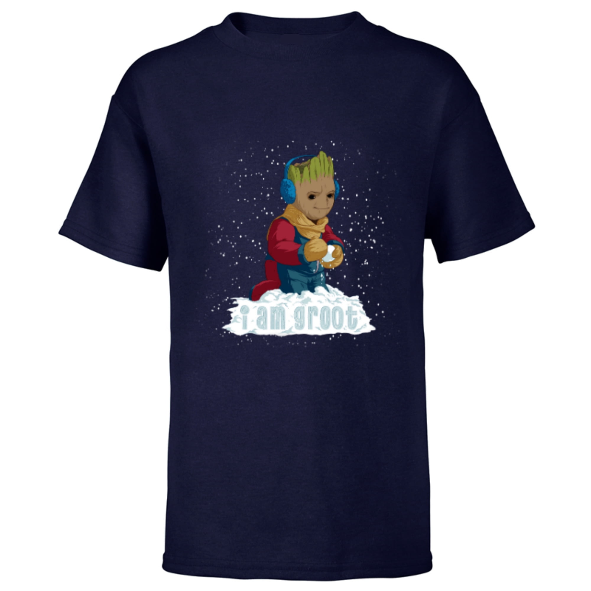 Marvel I Am Groot Guardians of the Galaxy Snow Day Groot - Short Sleeve ...