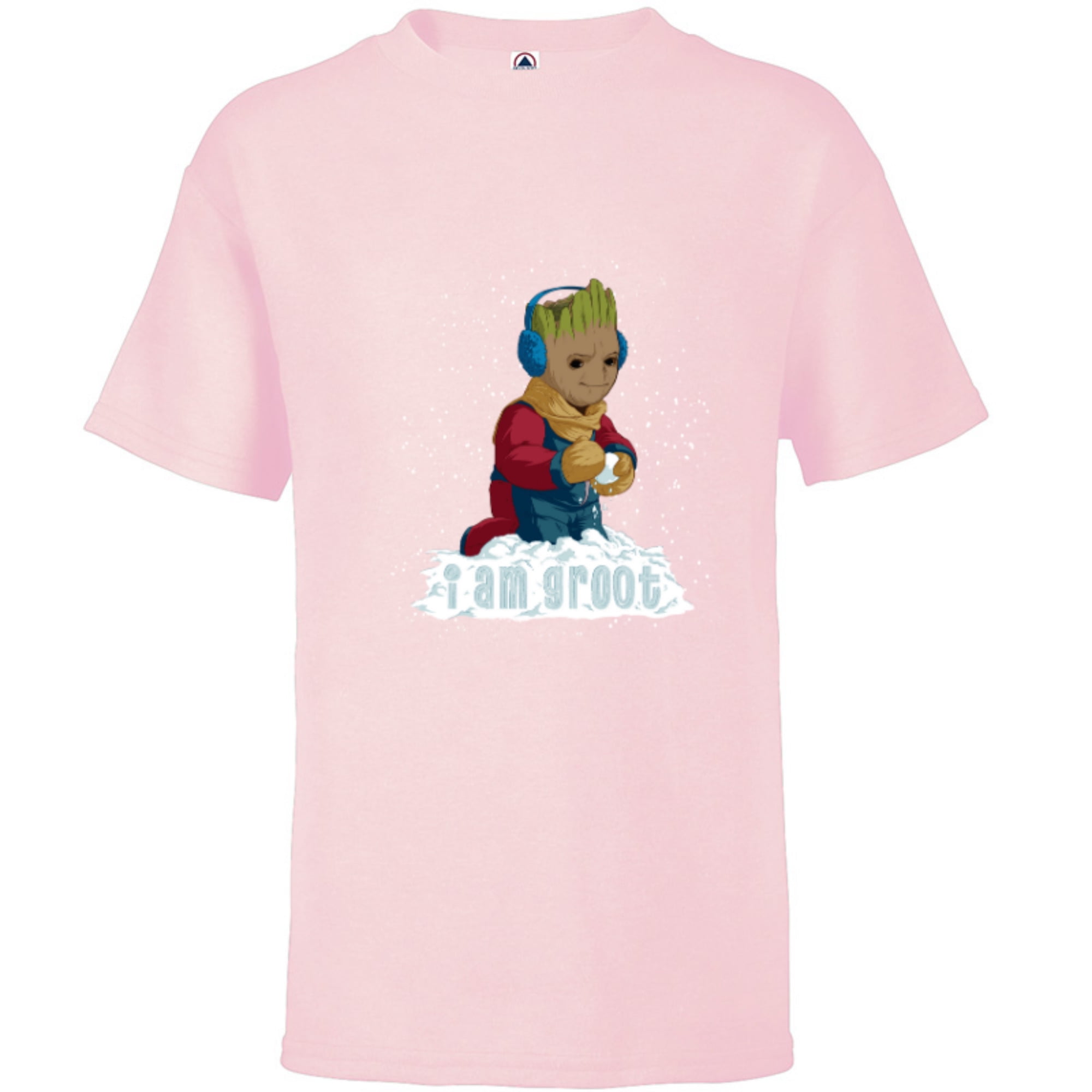 Marvel I Am Groot Guardians of the Galaxy Snow Day Groot - Short Sleeve ...