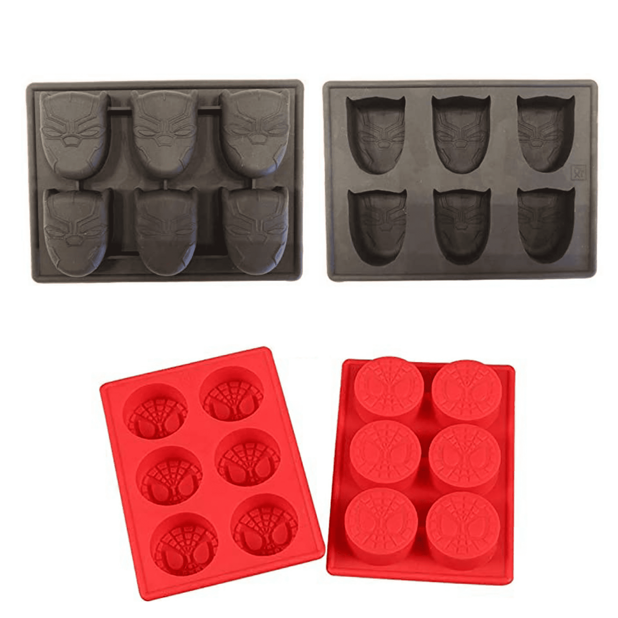 Marvel Ice Tray Silicone Molds for Spiderman & Black Panther 2pk ...