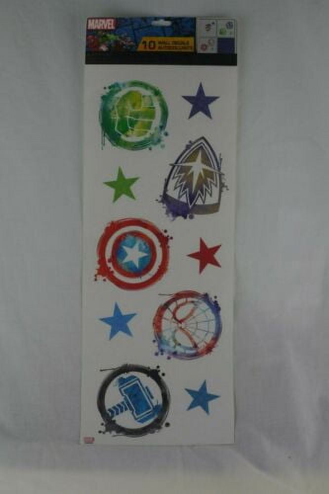 Marvel Icon Wall Stickers 10 Wall Decals Captain America Hulk Spiderman ...