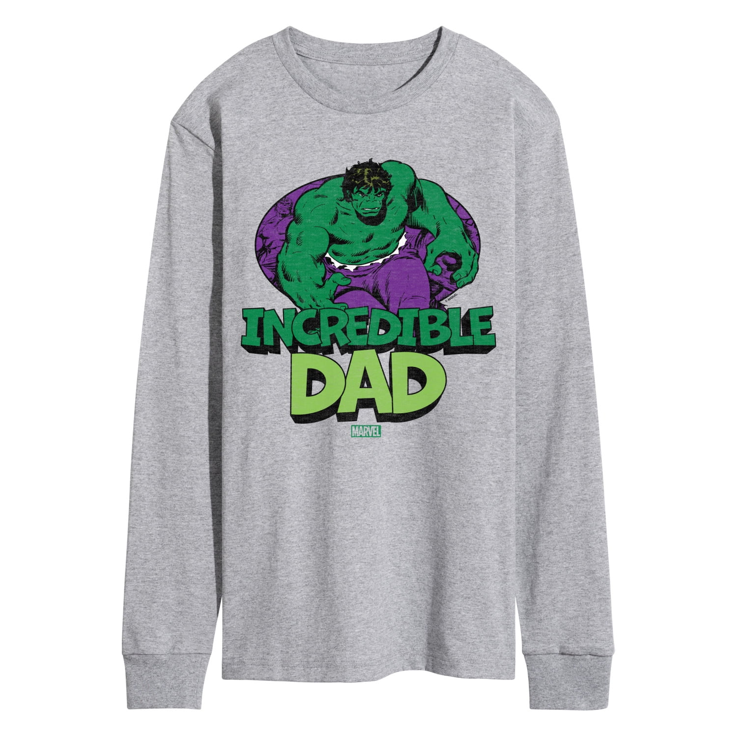 Marvel - Incredible Dad Hulk - Men's Long Sleeve Tee - Walmart.com