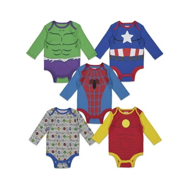 Marvel Avengers Captain America Newborn Baby Boys Cosplay Short Sleeve ...