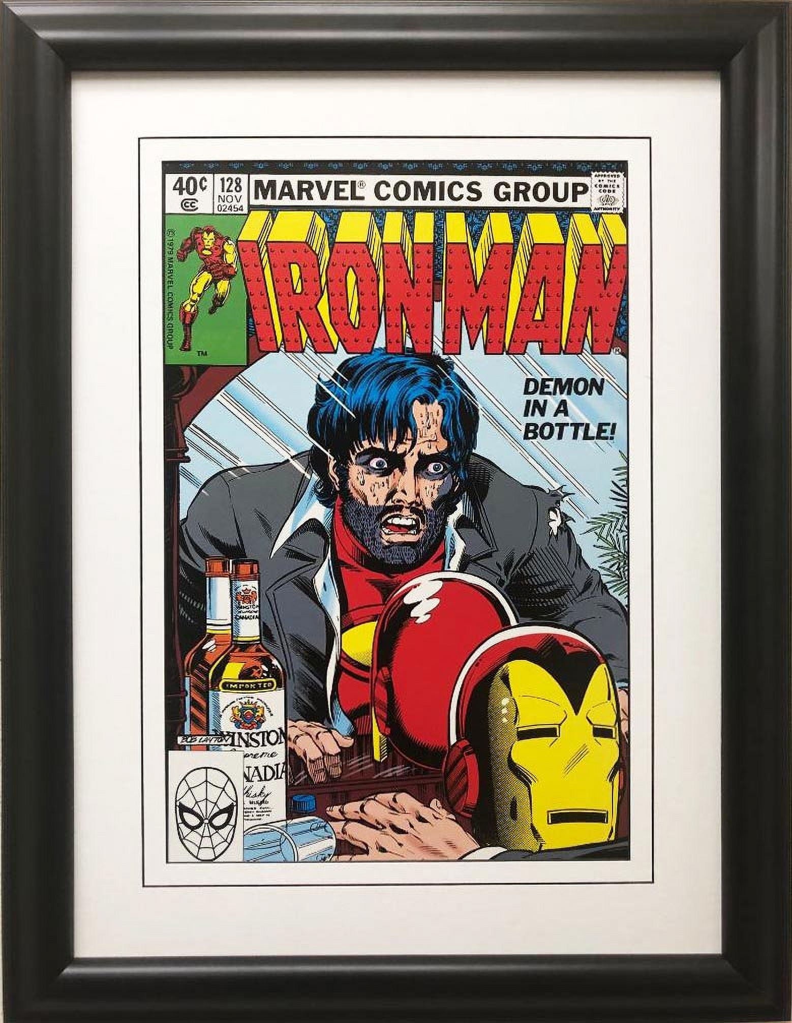 Marvel "Invincible Iron Man Demon in A Bottle" #128 Framed Comic Book ...