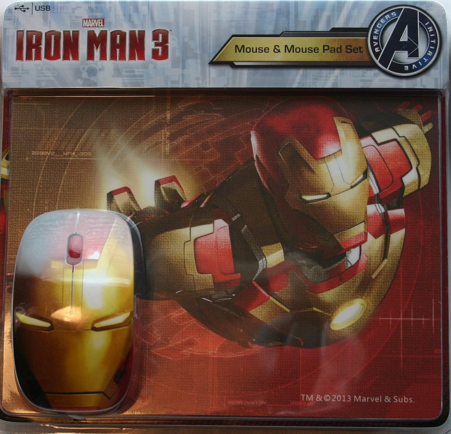Marvel Iron Man 3 Mouse & Mouse Pad Set (Avengers Initiative): Computer ...