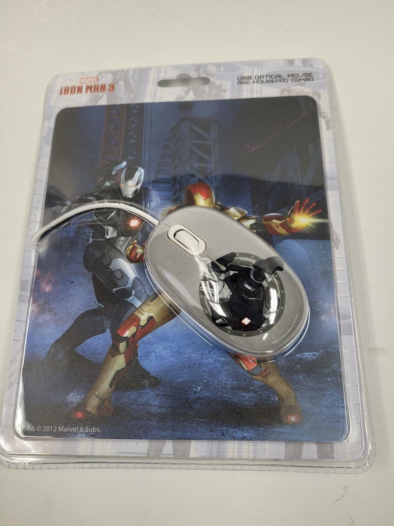 Marvel Iron Man 3 USB Optical Mouse and Mousepad Combo - Gray - Walmart.com
