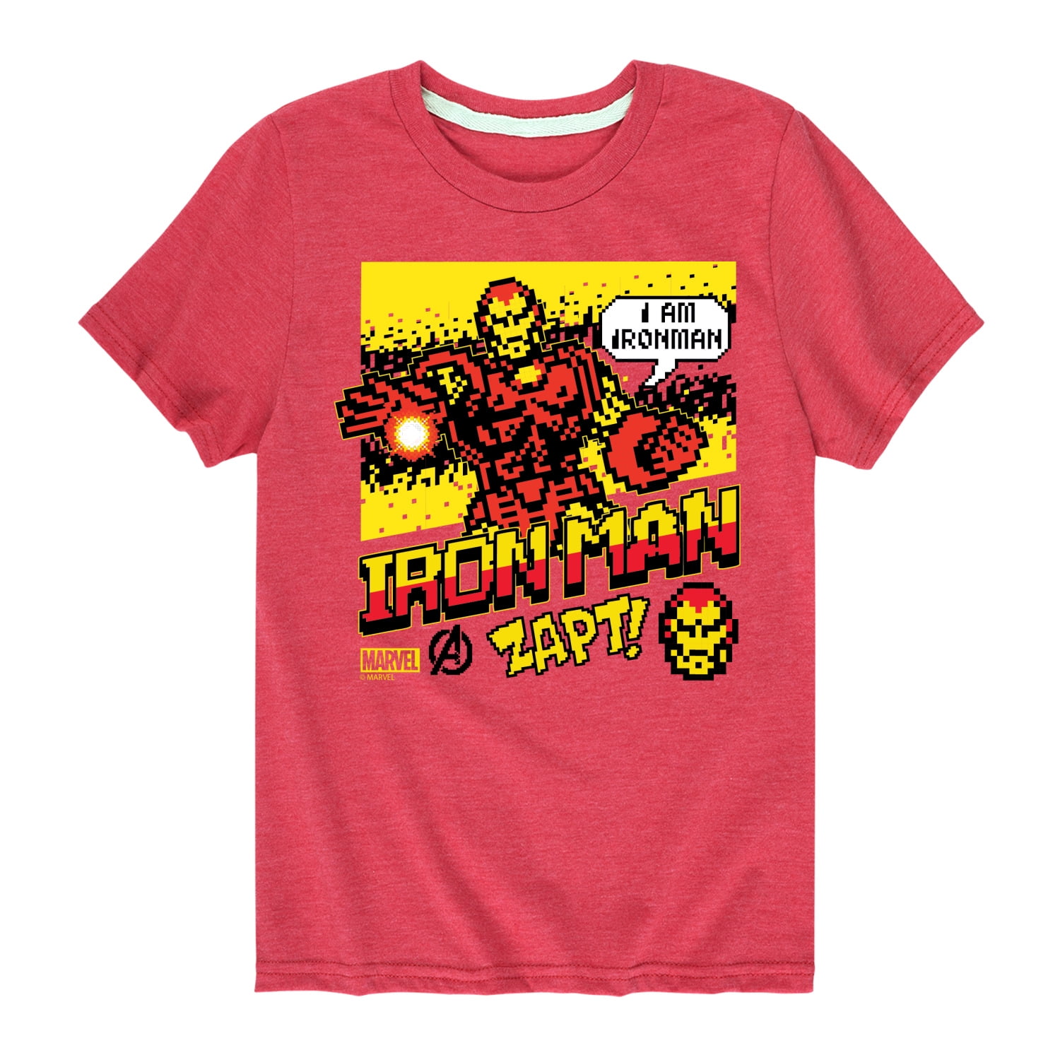 Marvel Iron Man - 8 Bit Pixelated - Toddler And Youth Short Sleeve ...
