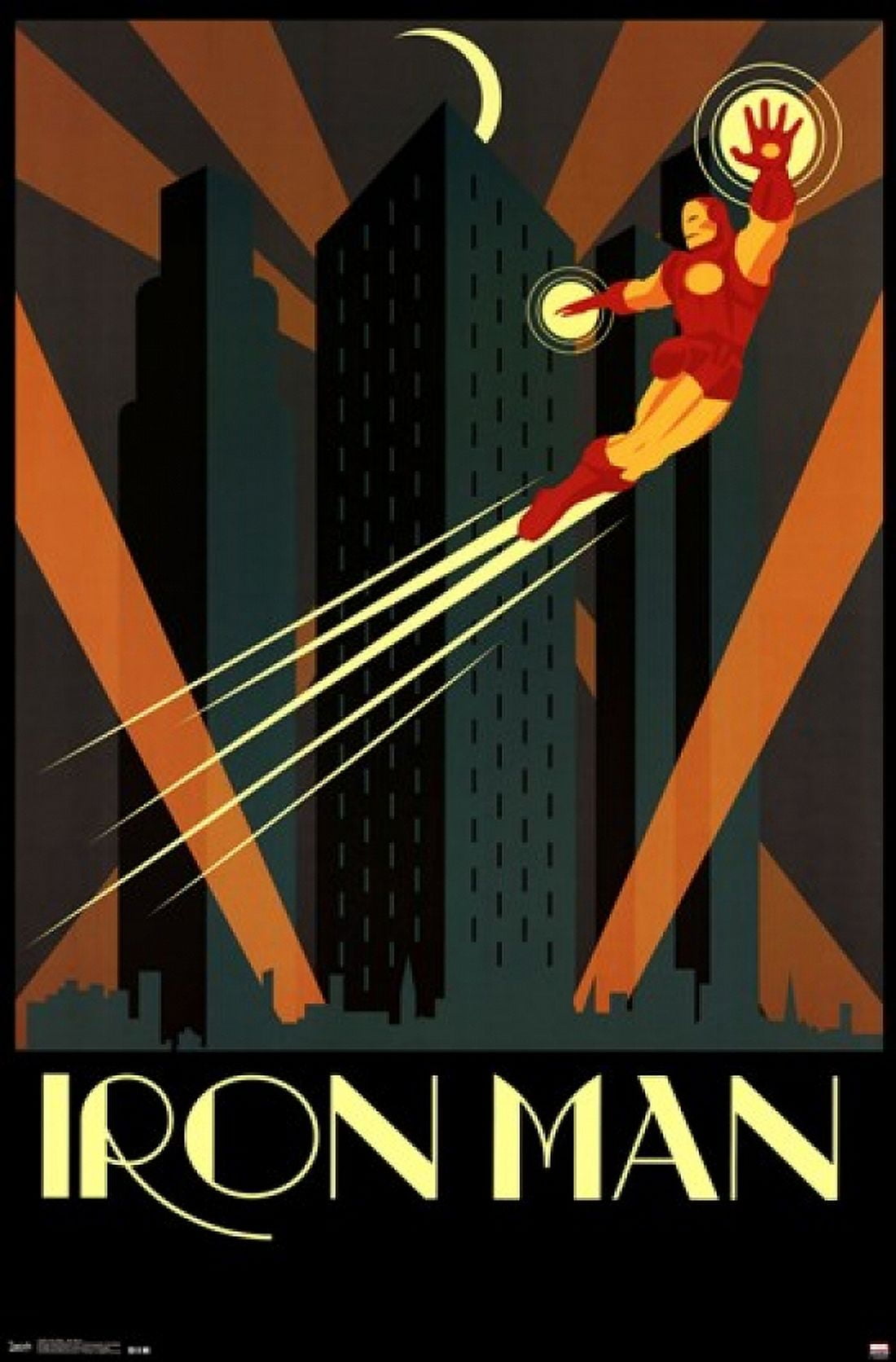 Marvel Iron Man - Art Deco Laminated Poster Print (24 x 36) - Walmart.com