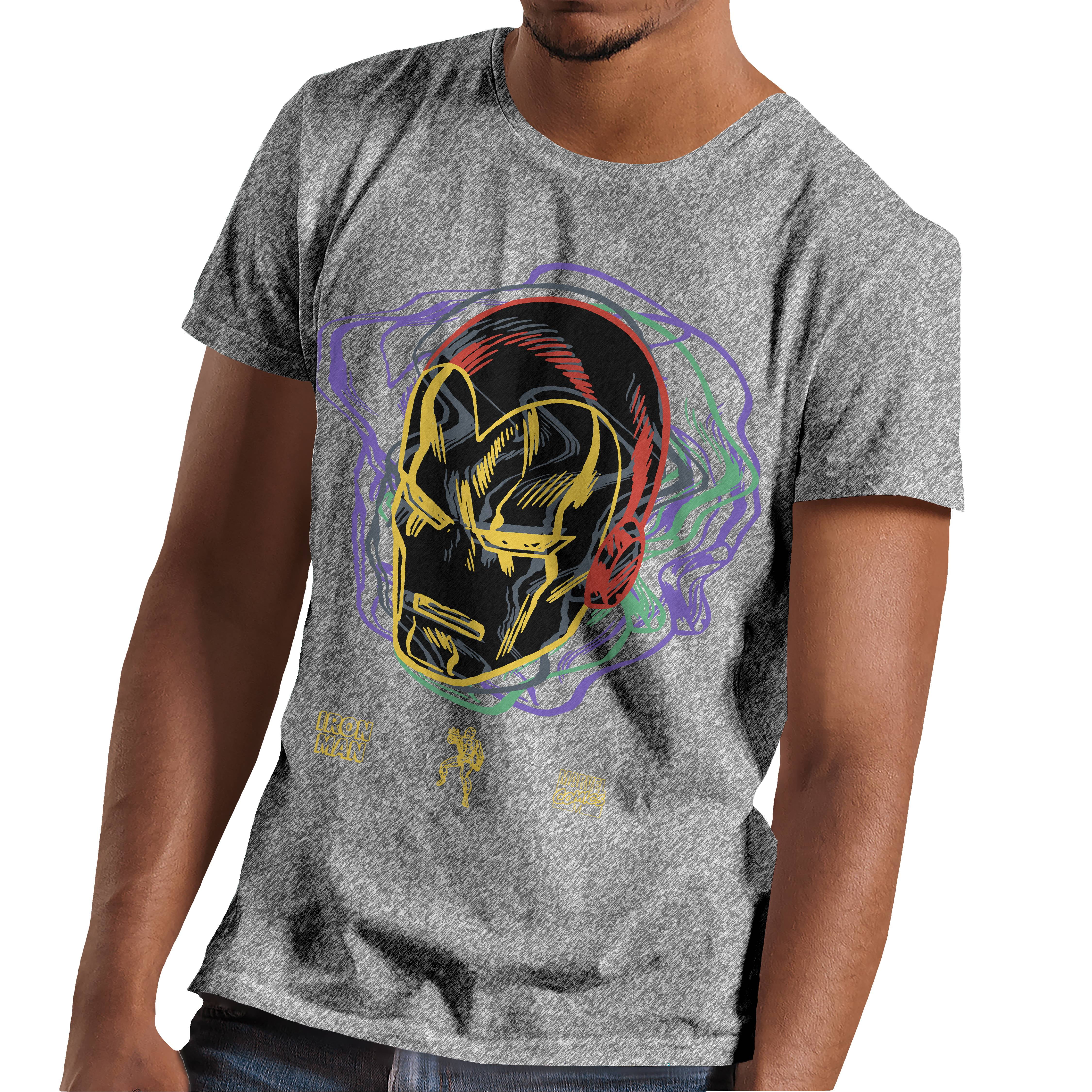 Marvel Iron Man Head Trip Mens and Womens Short Sleeve T-Shirt (Light ...