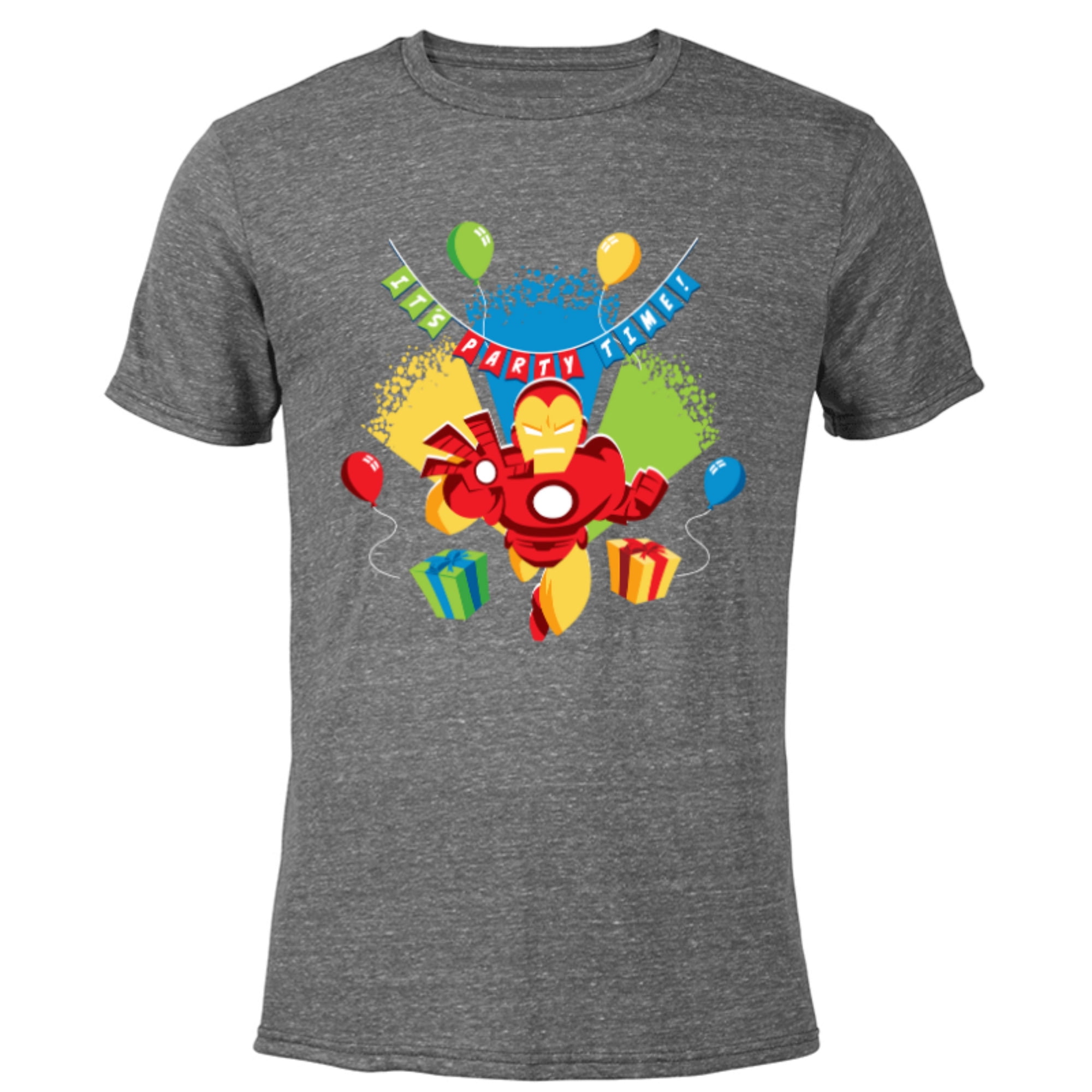Marvel Iron Man It’s Party Time Birthday - Short Sleeve Blended T-Shirt ...