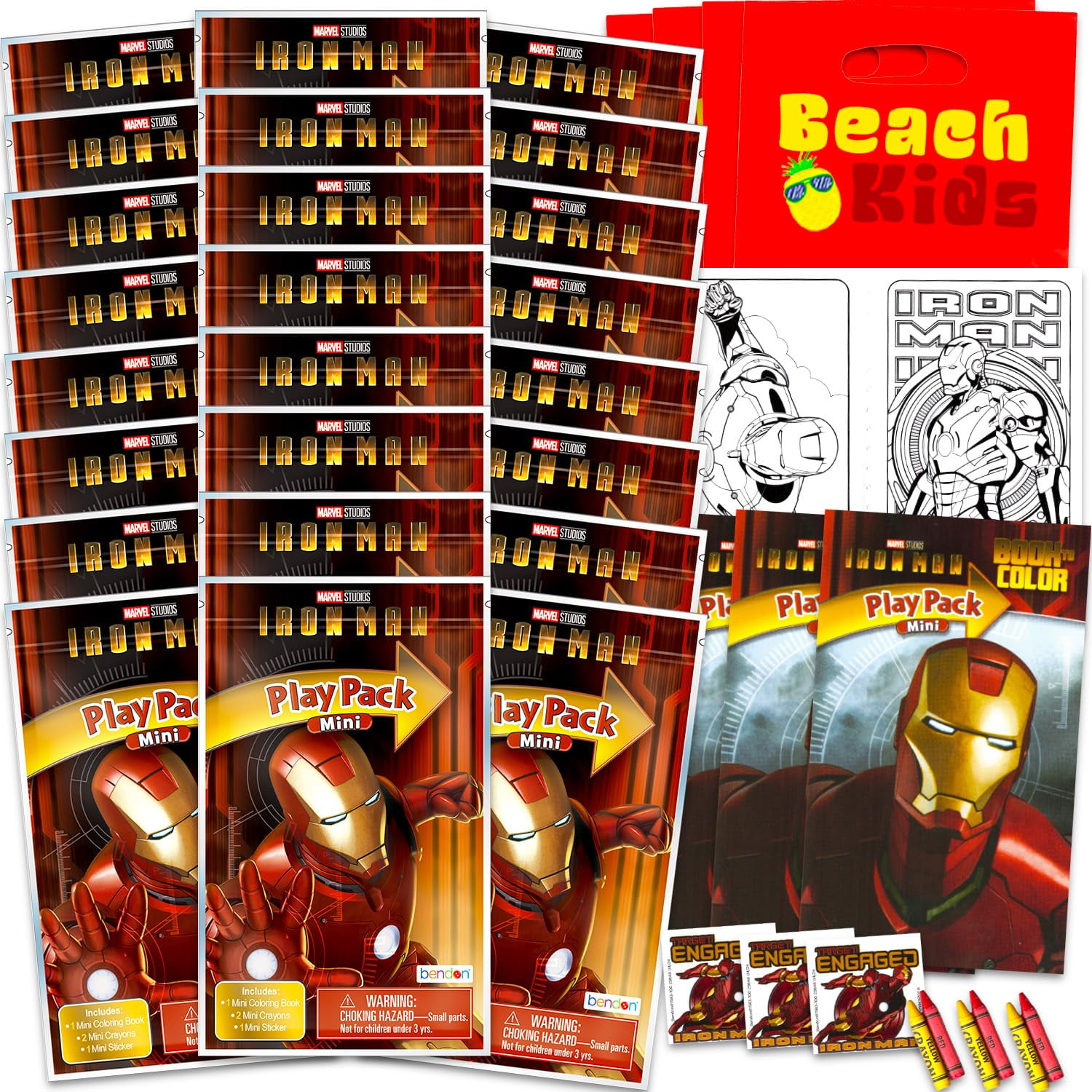 Marvel Iron Man Mini Party Favors Set for Kids - Bundle with 24 Mini ...