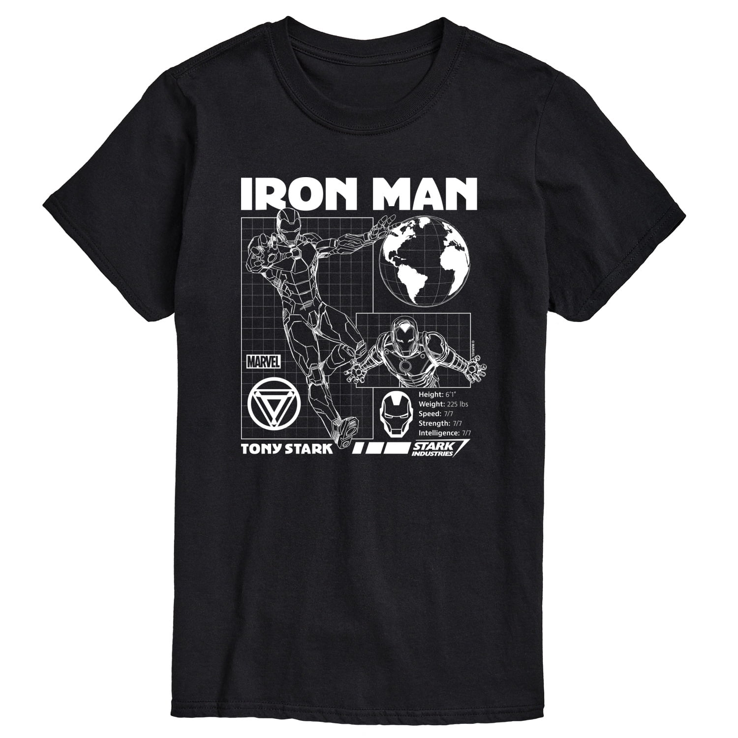 Marvel Iron Man - Schematic - Men's Short Sleeve Graphic T-Shirt ...