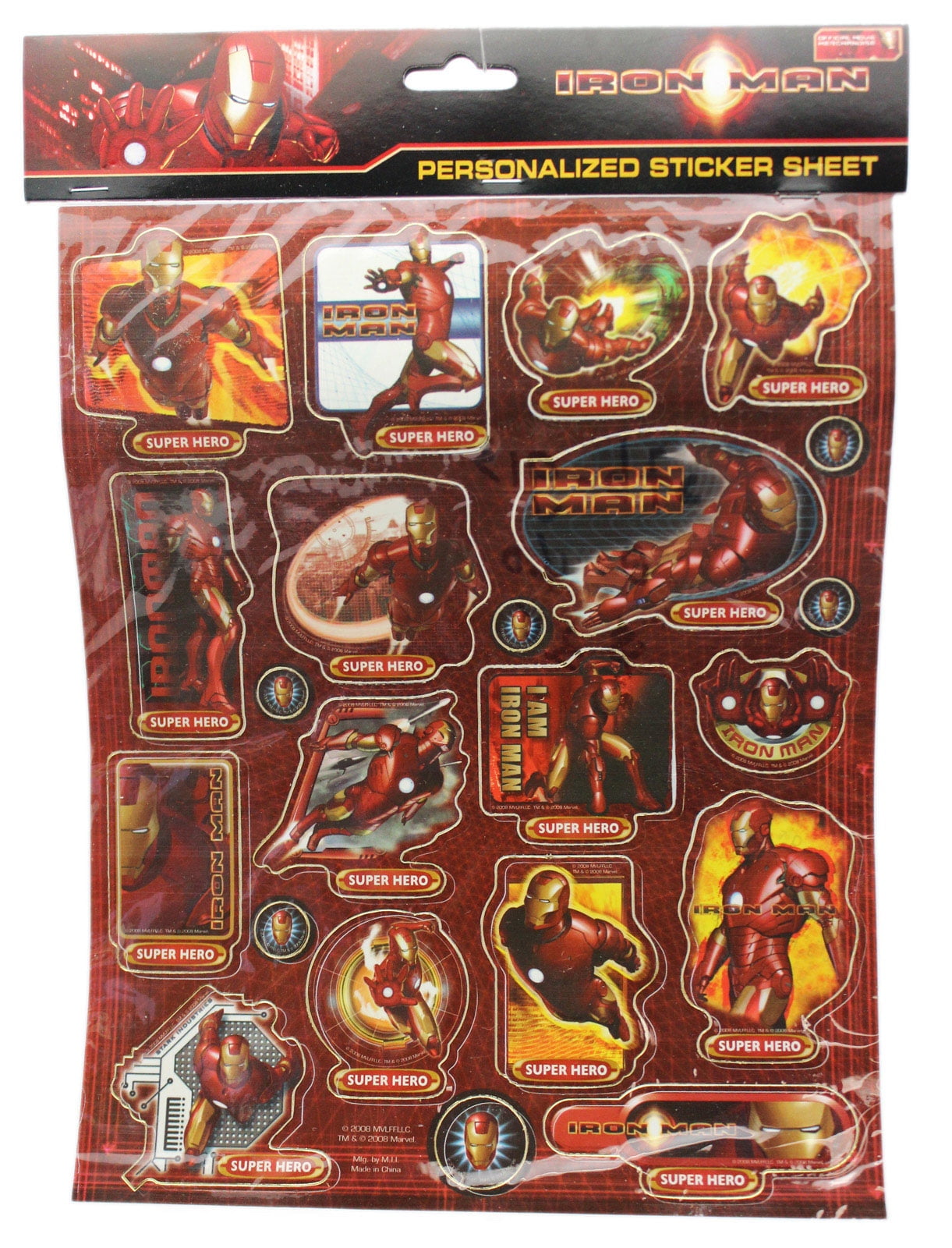 Marvel Iron Man Sticker -Super Hero Assorted Sticker Set (21 Stickers ...