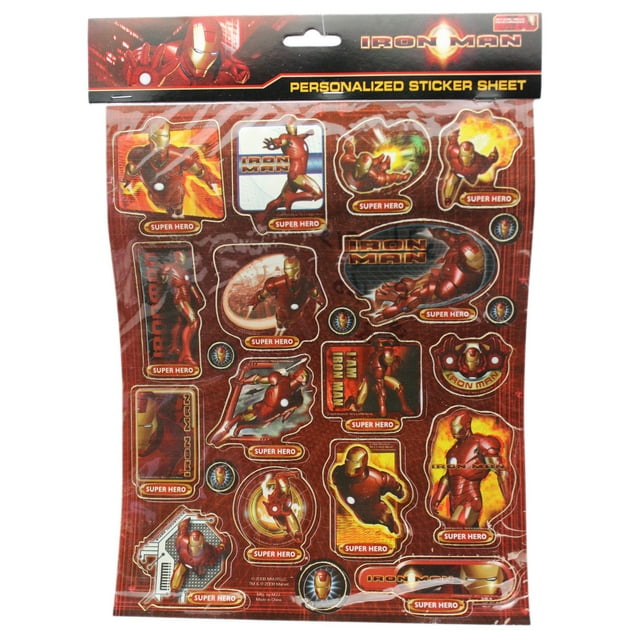 Marvel Iron Man Sticker -Super Hero Assorted Sticker Set (21 Stickers ...
