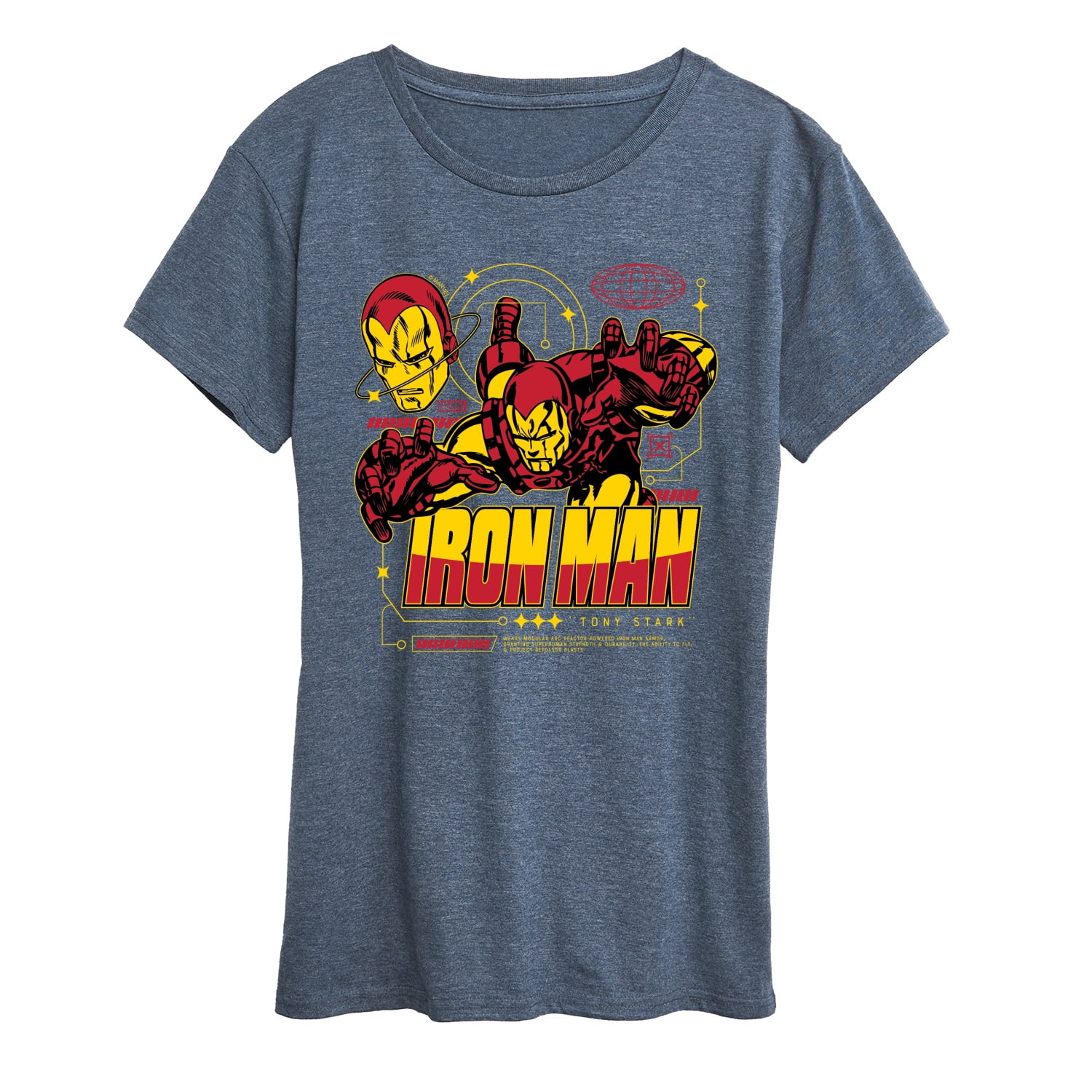 Marvel Iron Man - Tony Stark Armor Specs - Women's Short Sleeve Graphic ...