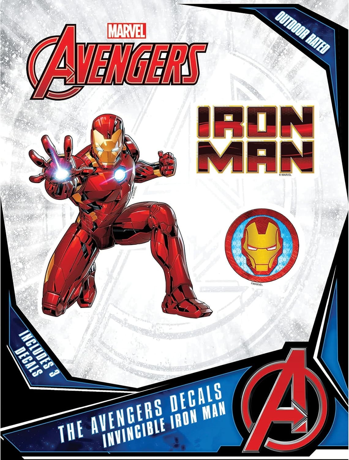 Marvel Iron Man Vinyl Decals - Set of 3 Outdoor Rated Stickers for Car ...