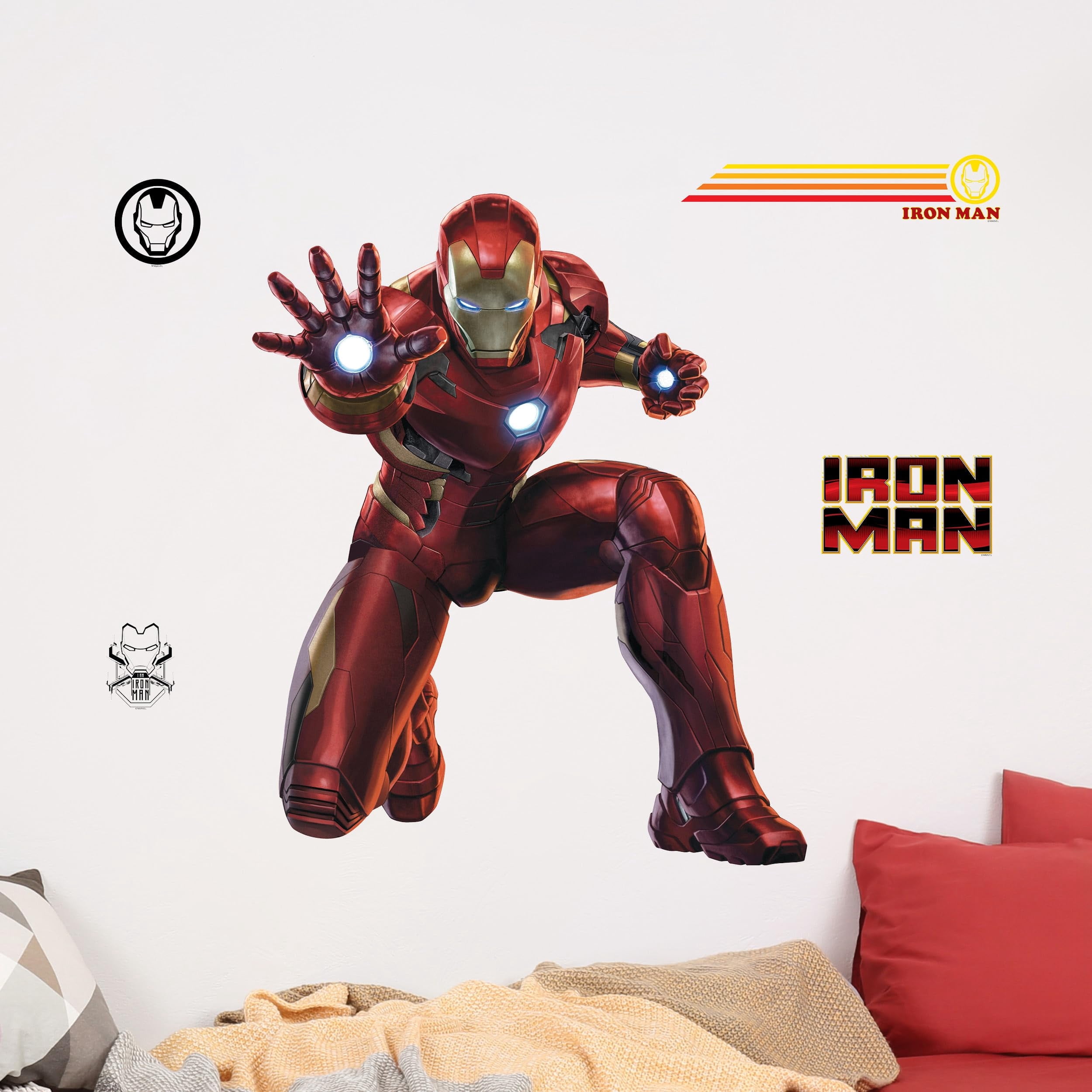 Marvel Iron Man Wall Decals - 22" Avengers Removable Vinyl Stickers for ...