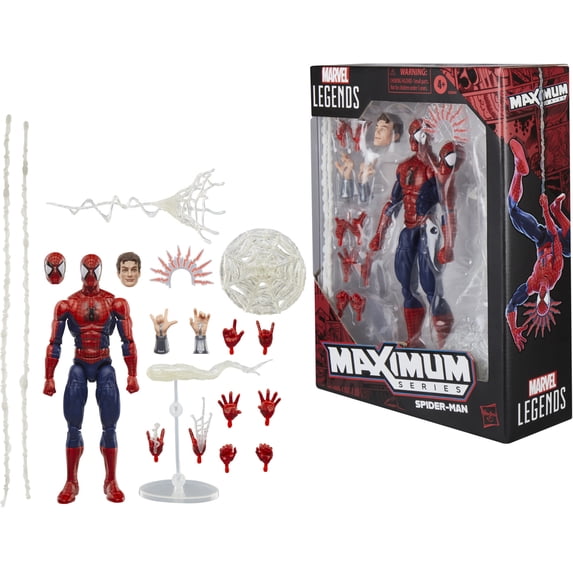 Hasbro Marvel Legends Spider-Man Action Figure - Maximum Series with 20 ...